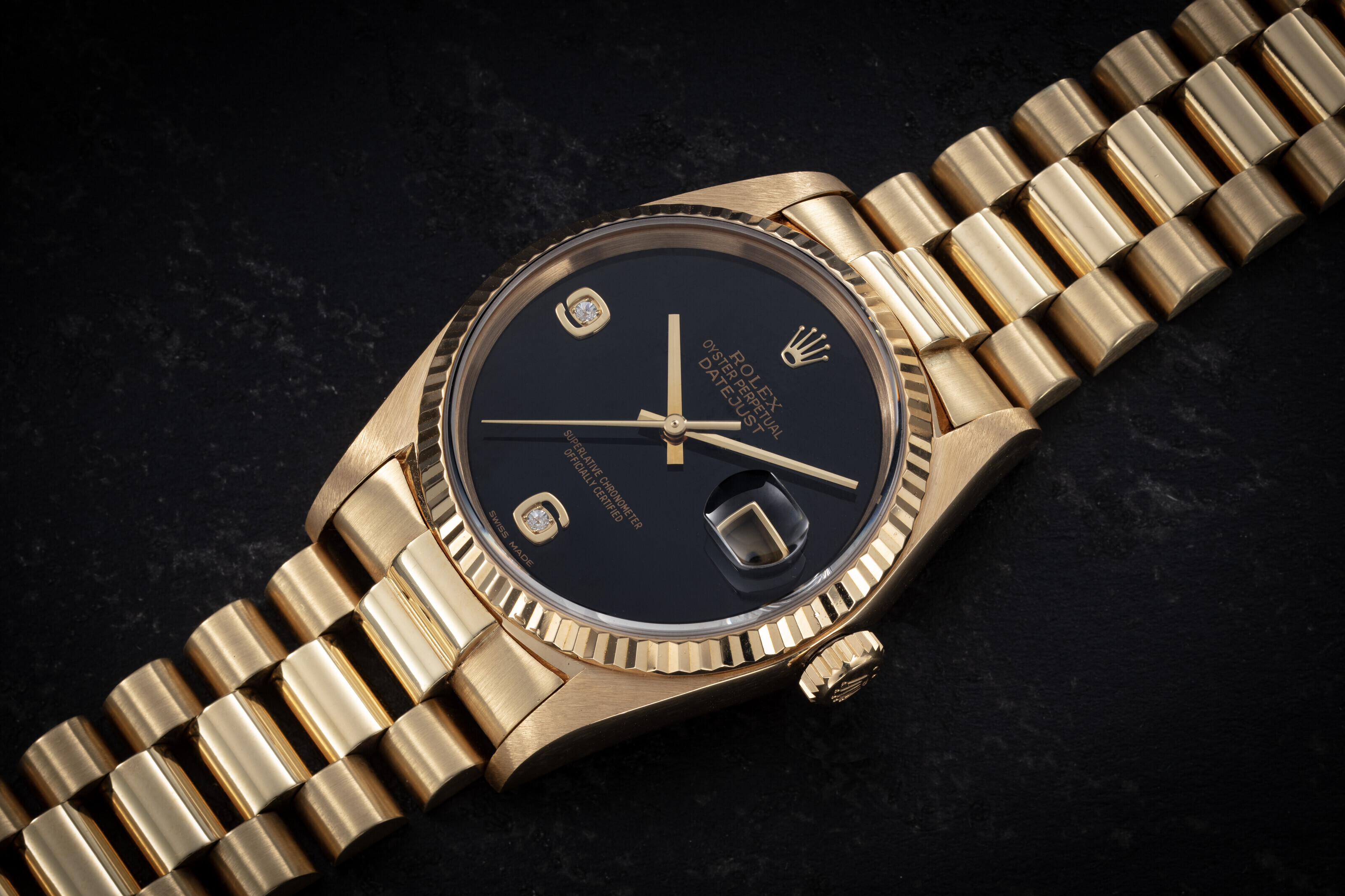ROLEX, DATEJUST REF. 16018, AN ATTRACTIVE GOLD AUTOMATIC WRISTWATCH AND ...