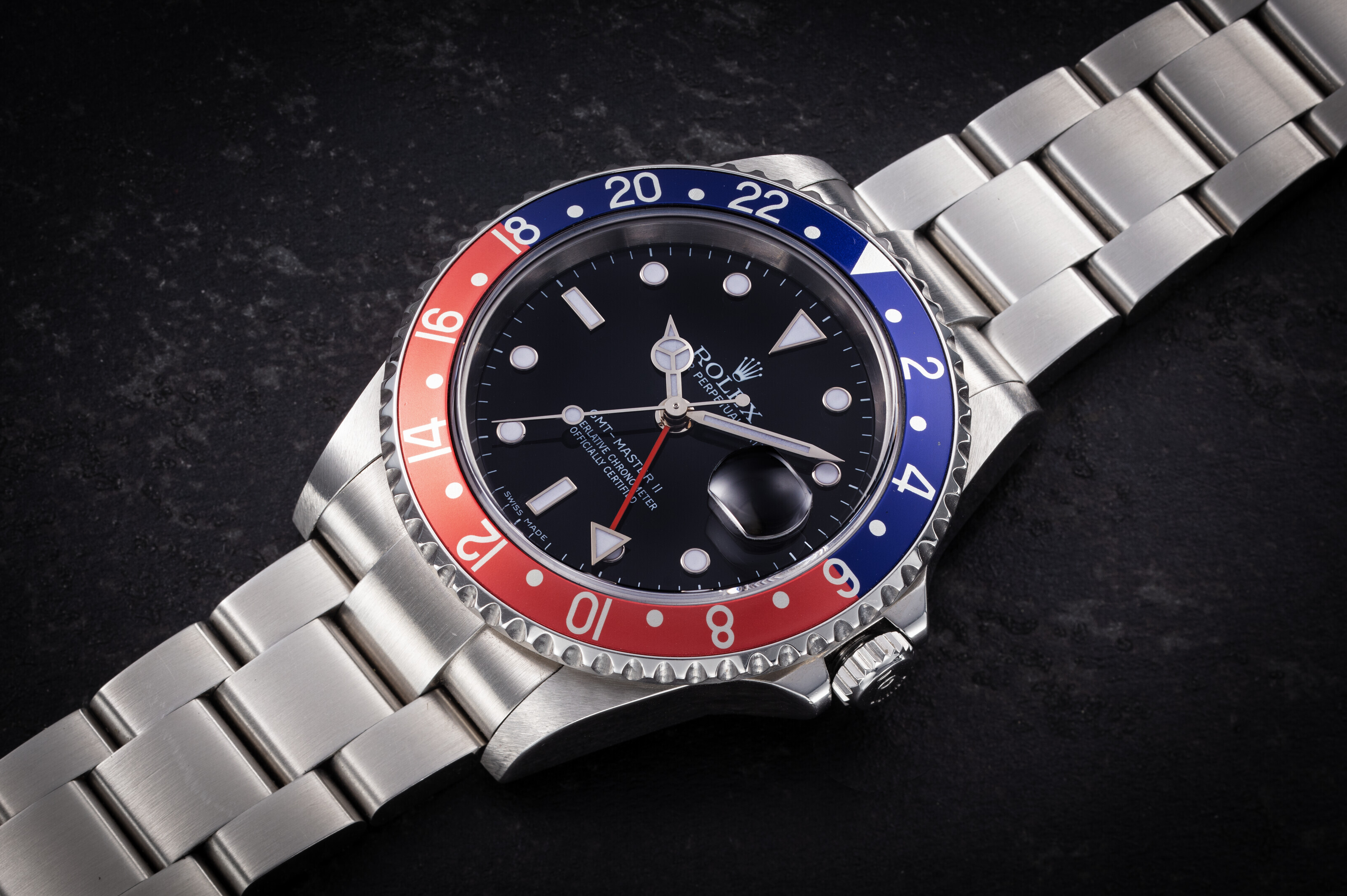 ROLEX, GMT-MASTER II REF. 16710BLRO ‘STICK DIAL’, A STEEL AUTOMATIC ...