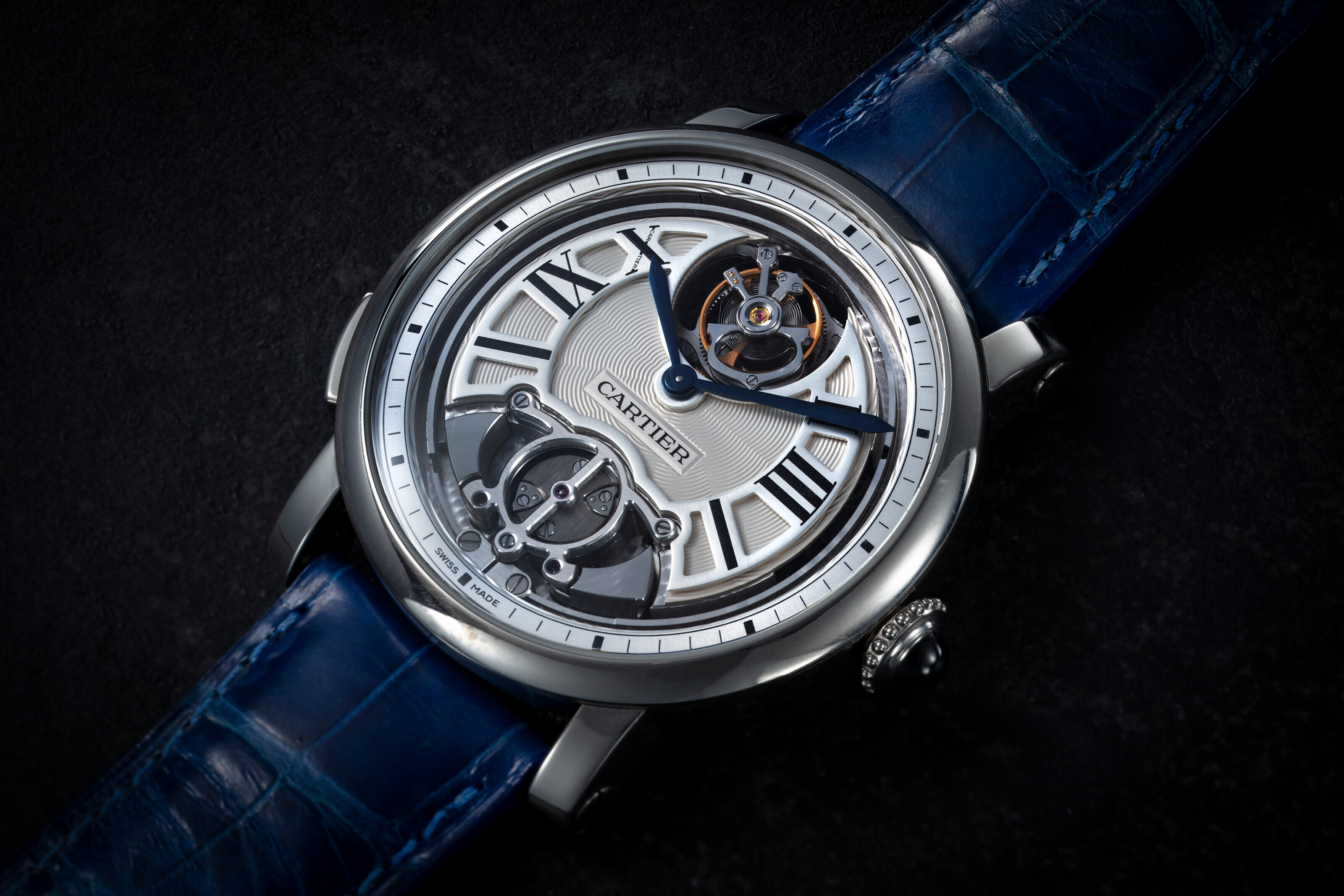 CARTIER, A FINE LIMITED EDITION TITANIUM ROTONDE DE CARTIER MINUTE ...