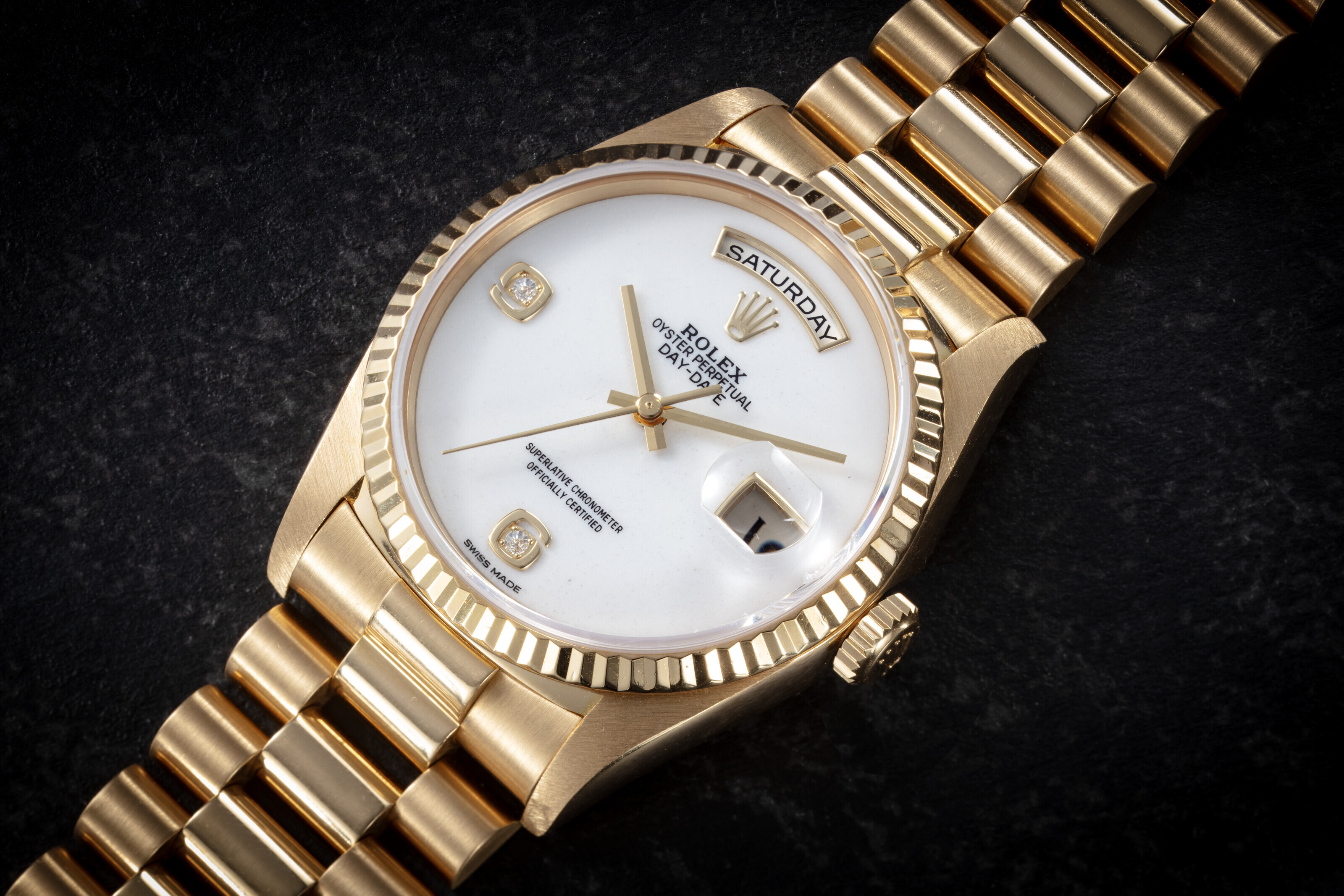 ROLEX, DAY-DATE REF. 18238, A RARE AND ATTRACIVE GOLD AUTOMATIC ...