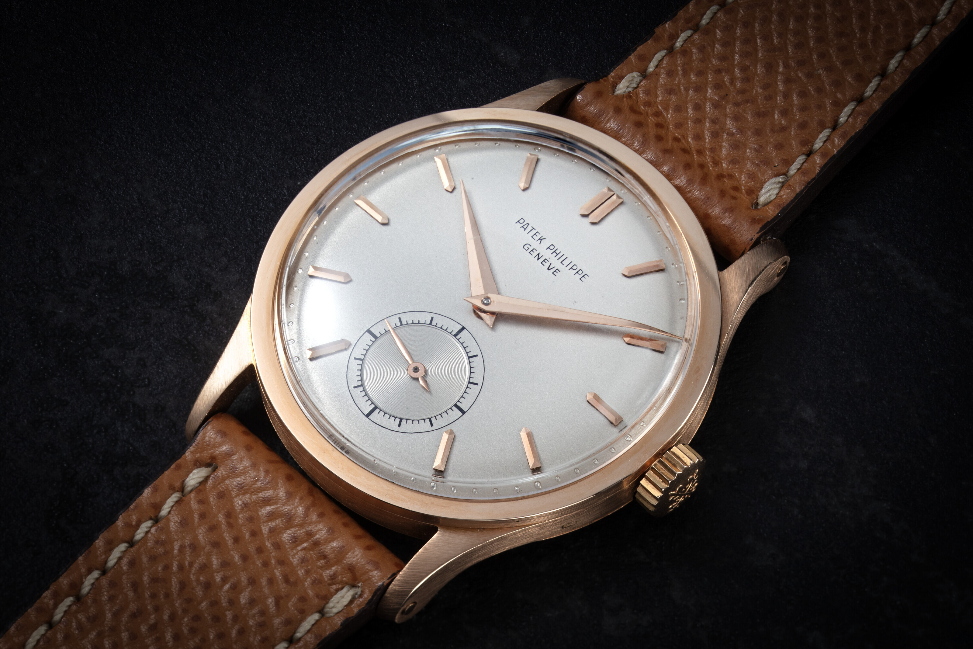 PATEK PHILIPPE, CALTRAVA REF. 570, A FINE PINK GOLD MANUAL-WINDING ...