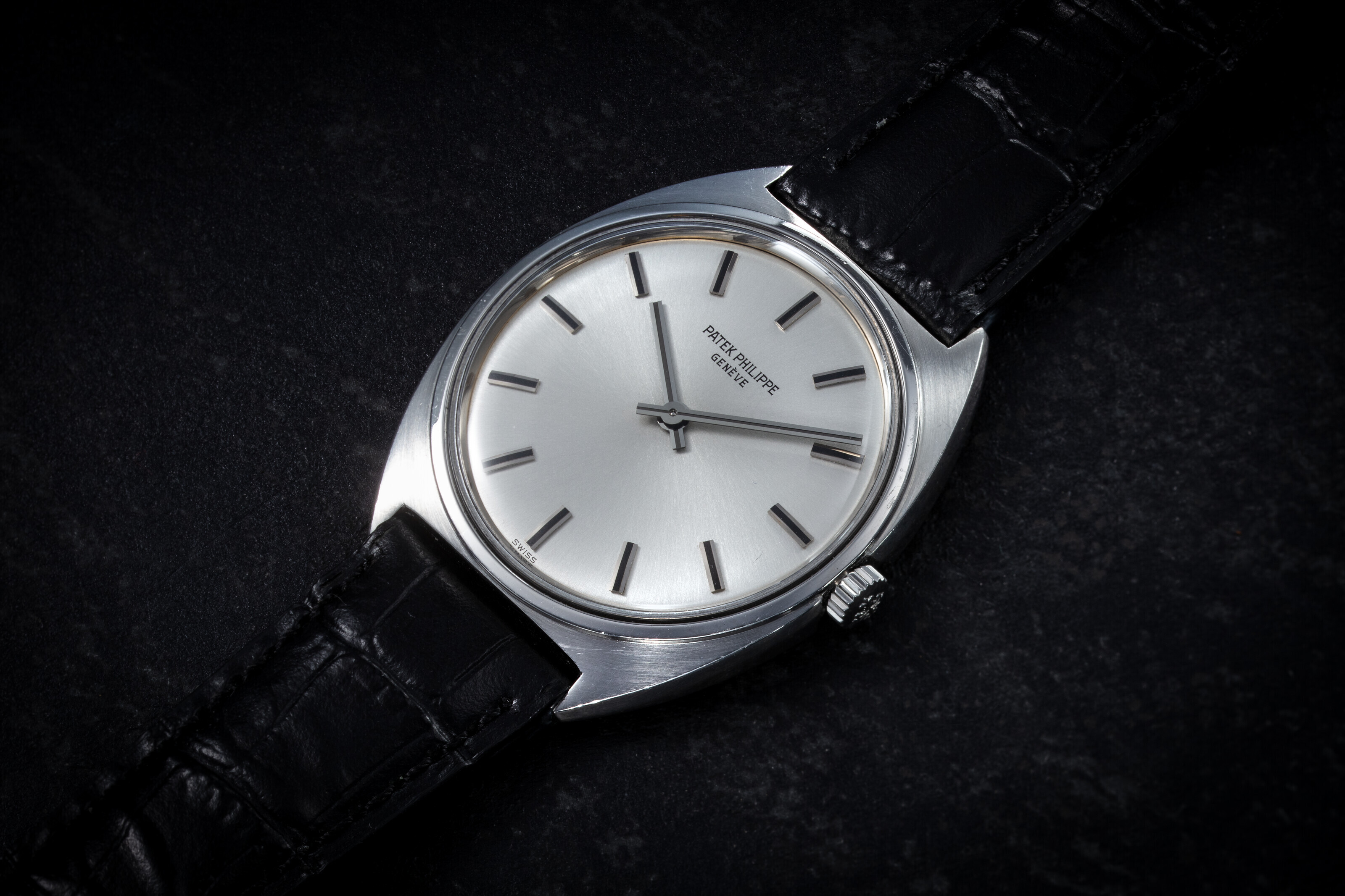 PATEK PHILIPPE, CALATRAVA REF. 3574, A FINE STAINLESS STEEL TONNEAU ...