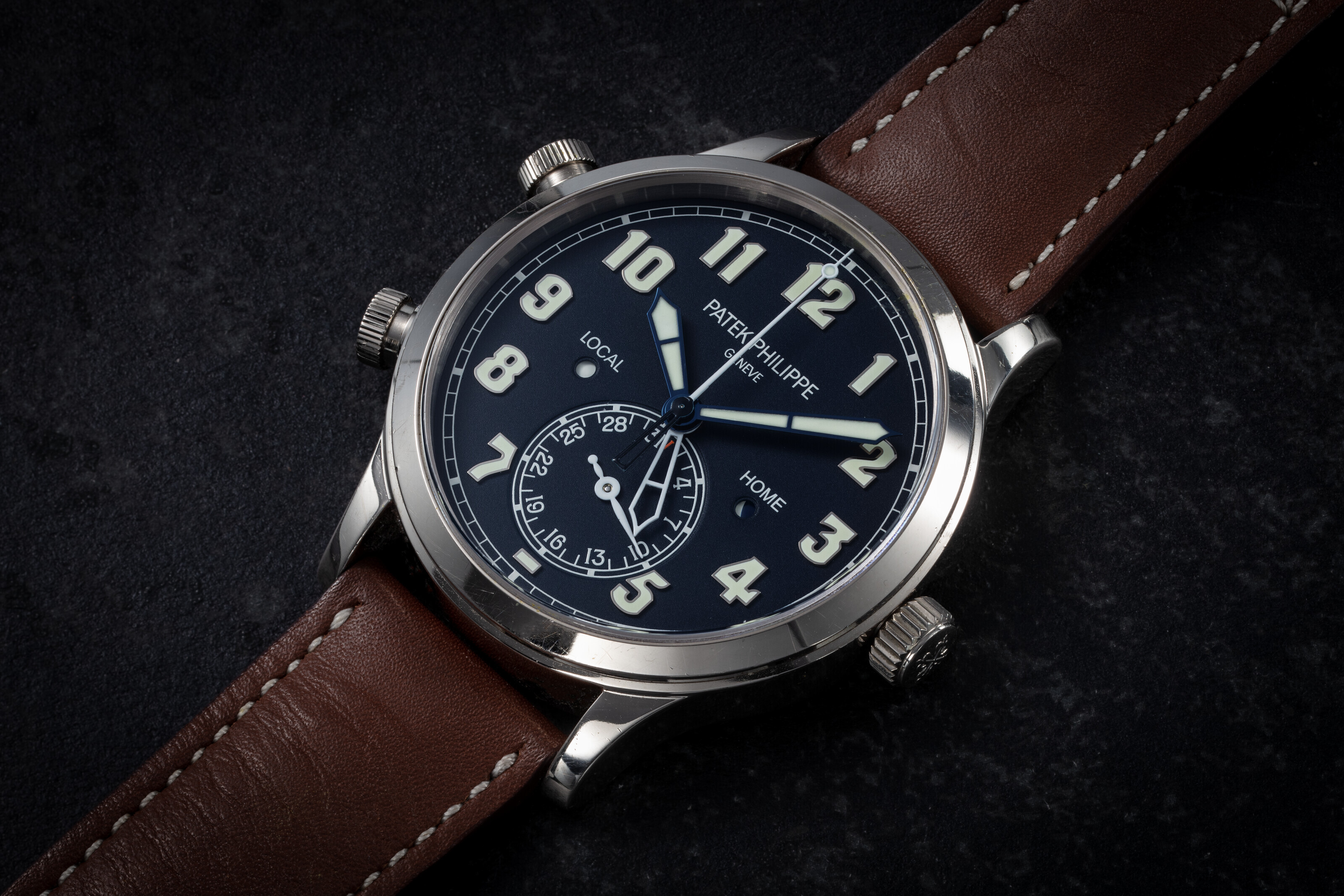 PATEK PHILIPPE, CALATRAVA PILOT TRAVEL TIME REF. 5524G-001, A FINE AND ...