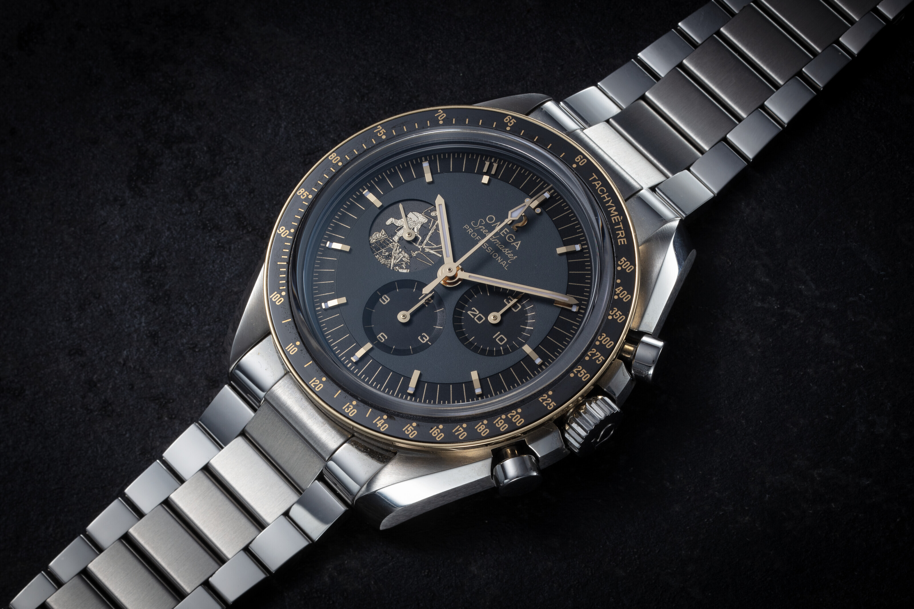 OMEGA, SPEEDMASTER, APOLLO 11 50TH ANNIVERSARY STEEL COMMEMORATIVE ...