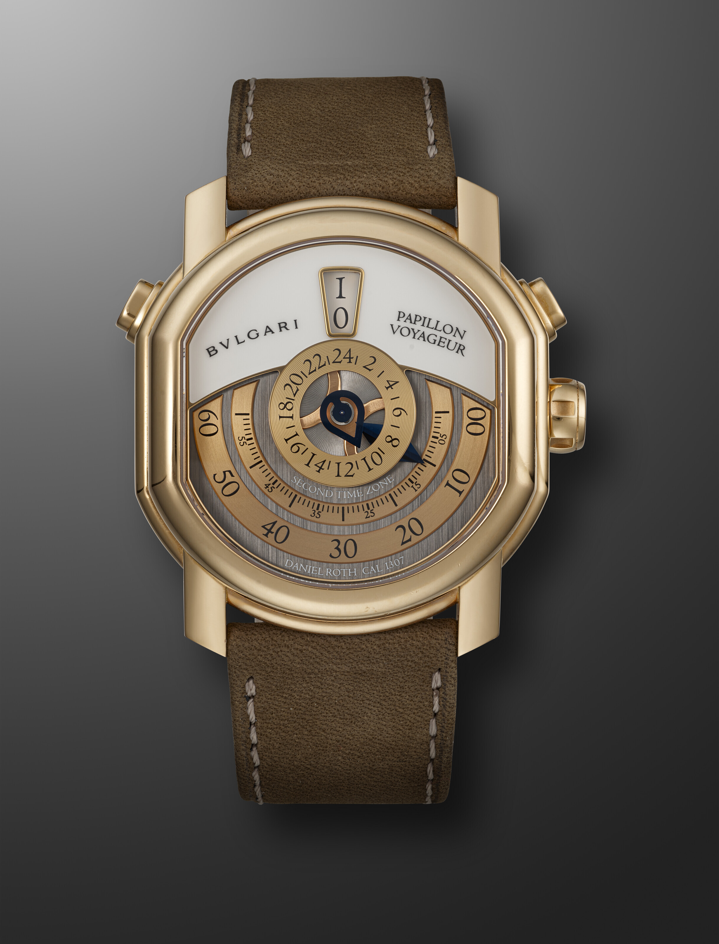 BULGARI & DANIEL ROTH, LIMITED EDITION PINK GOLD JUMP HOUR GMT ...