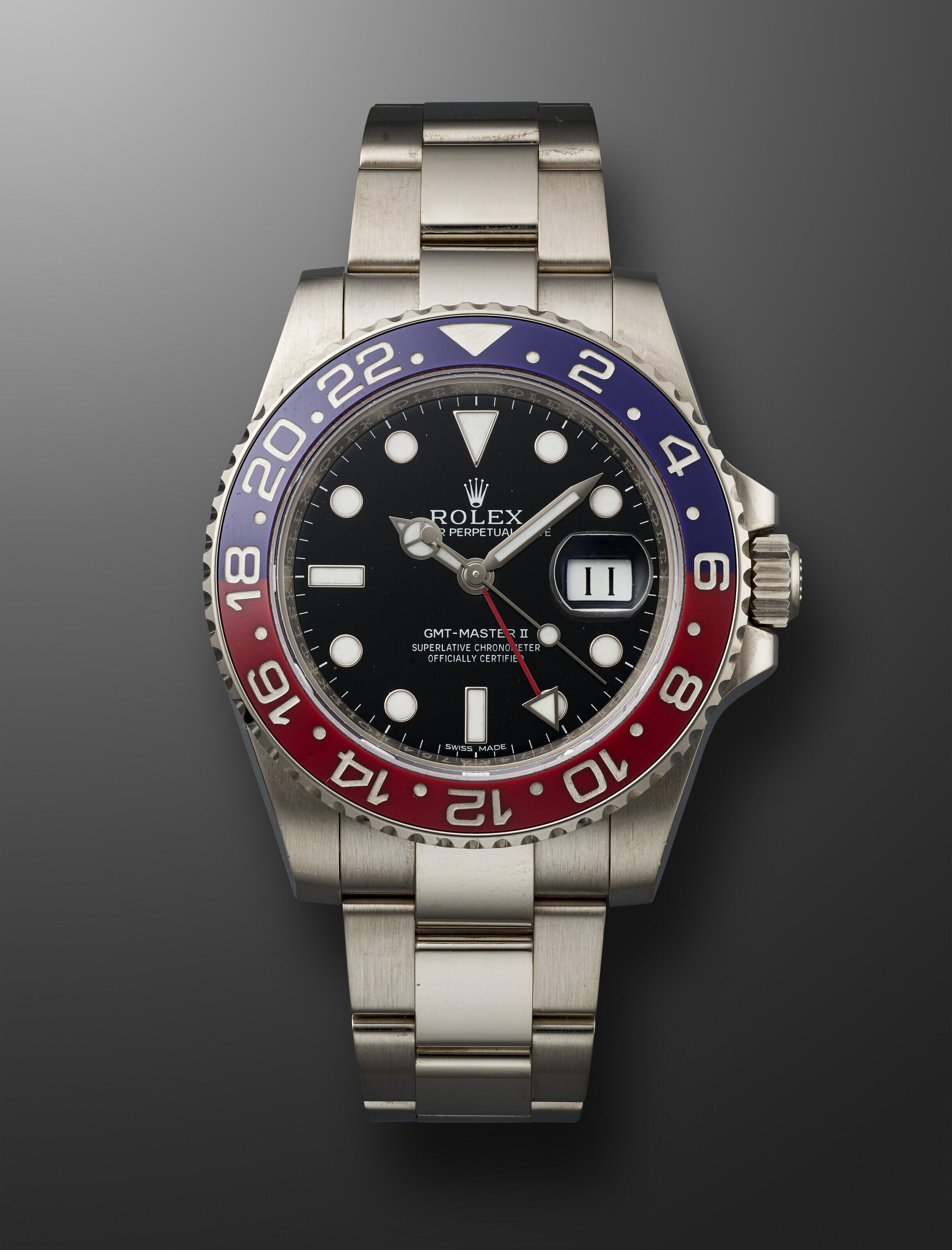 ROLEX, WHITE GOLD DUAL TIME 'GMT-MASTER II PEPSI', REF. 116719BLRO ...