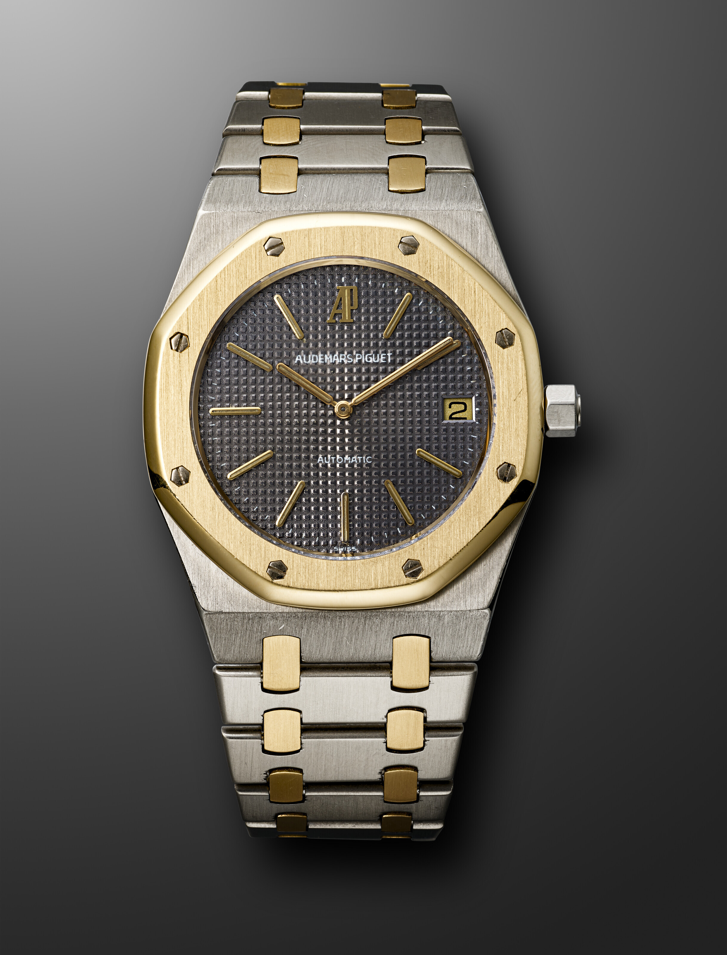 AUDEMARS PIGUET, STAINLESS STEEL AND YELLOW GOLD 'ROYAL OAK', REF ...
