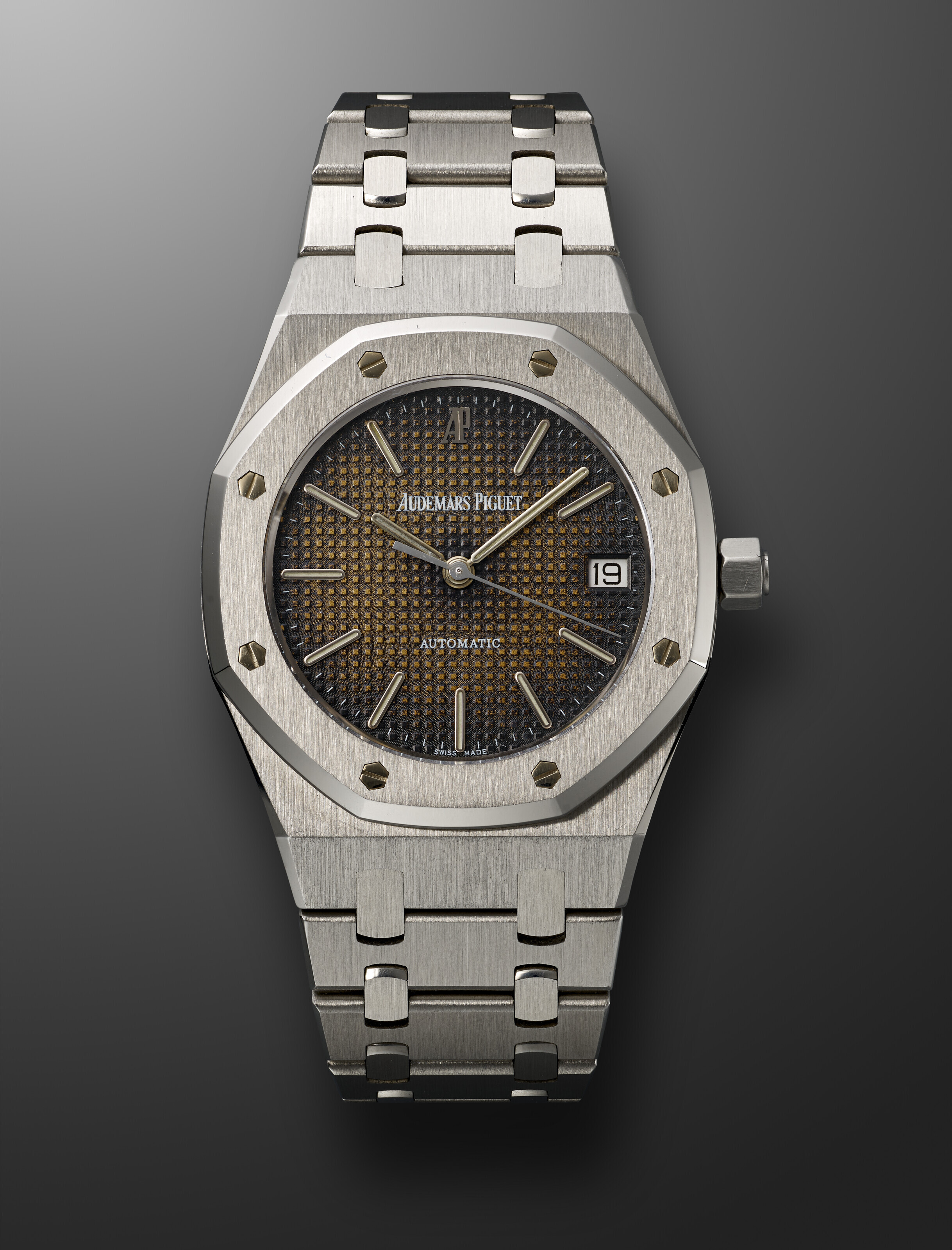 AUDEMARS PIGUET, STAINLESS STEEL 'ROYAL OAK' WITH TROPICAL DIAL, REF ...