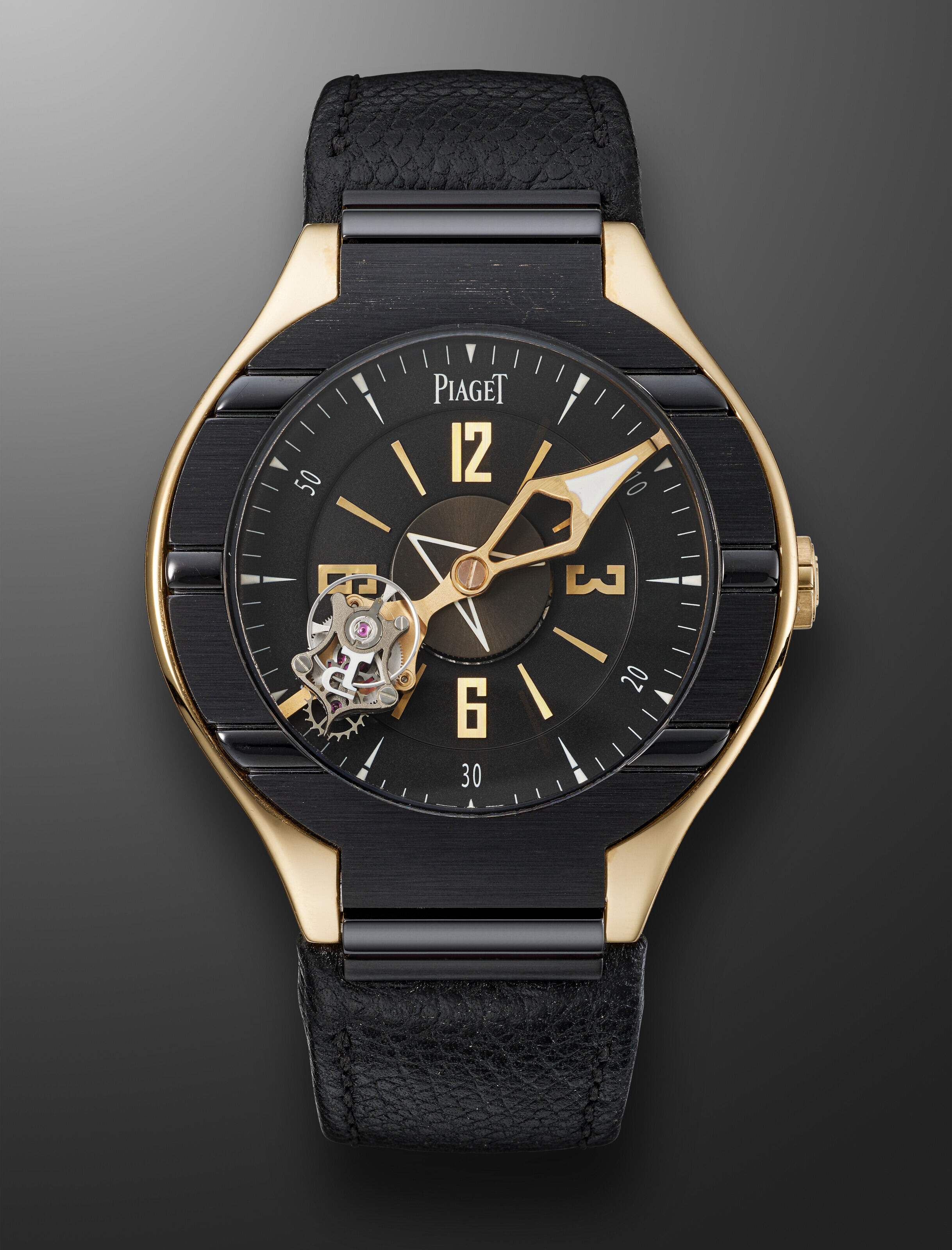 PIAGET, LIMITED EDITION PINK GOLD AND PVD TOURBILLON 'TOURBILLON ...