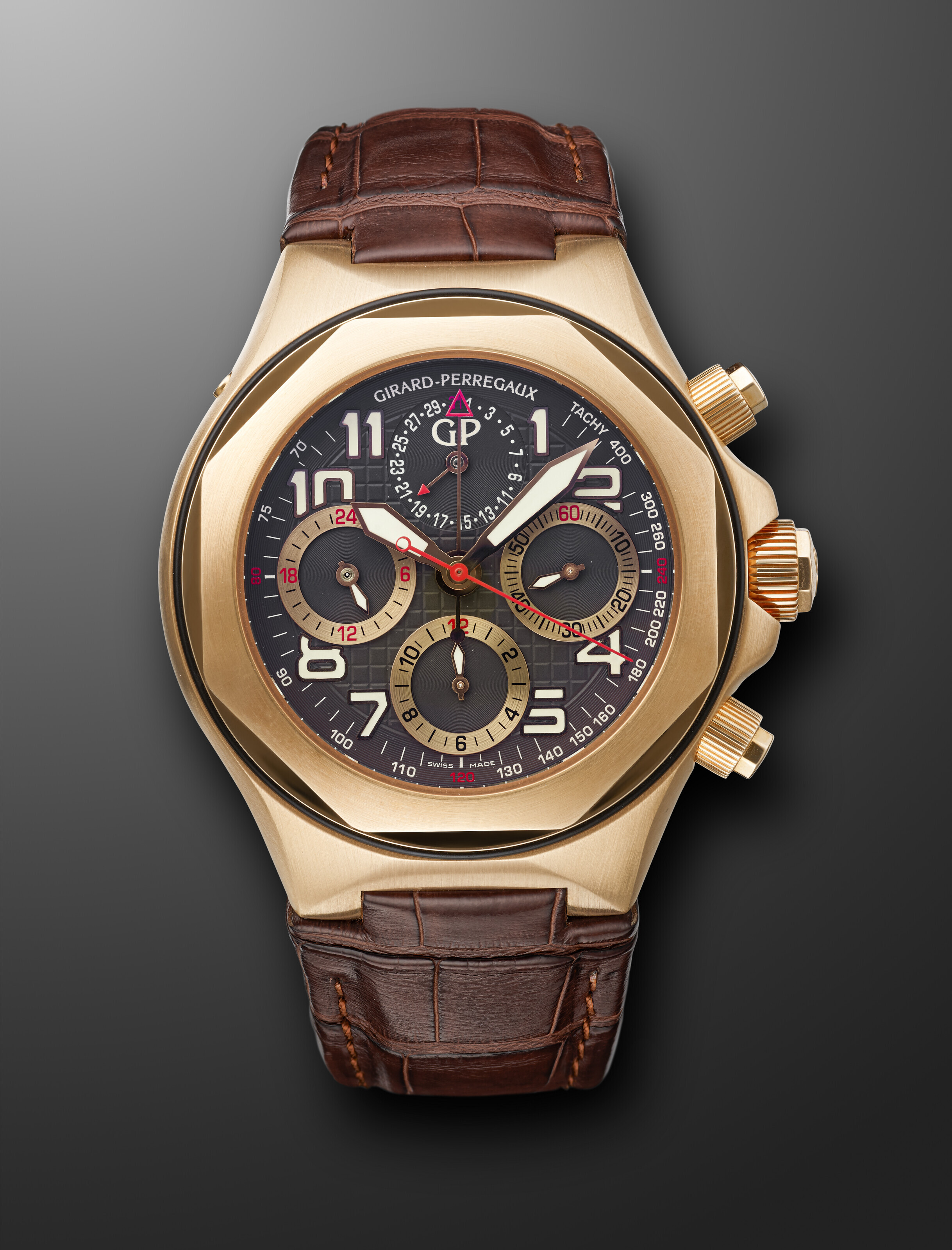 GIRARD-PERREGAUX, PINK GOLD CHRONOGRAPH 'LAUREATO EVO 3', REF. 80180 ...