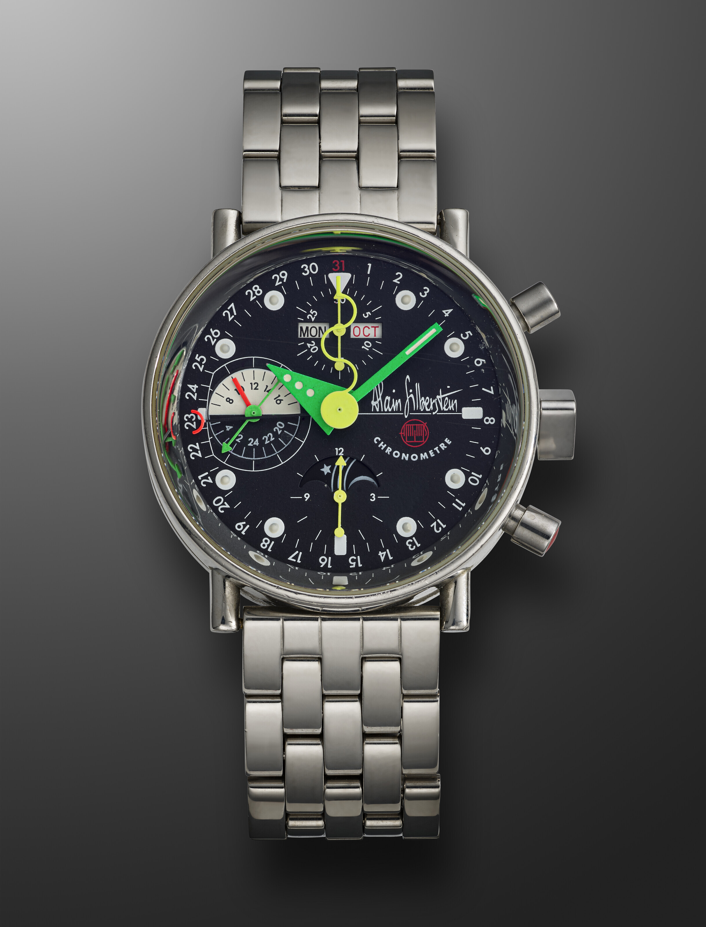 ALAIN SILBERSTEIN, LIMITED EDITION STAINLESS STEEL TRIPLE DATE ...
