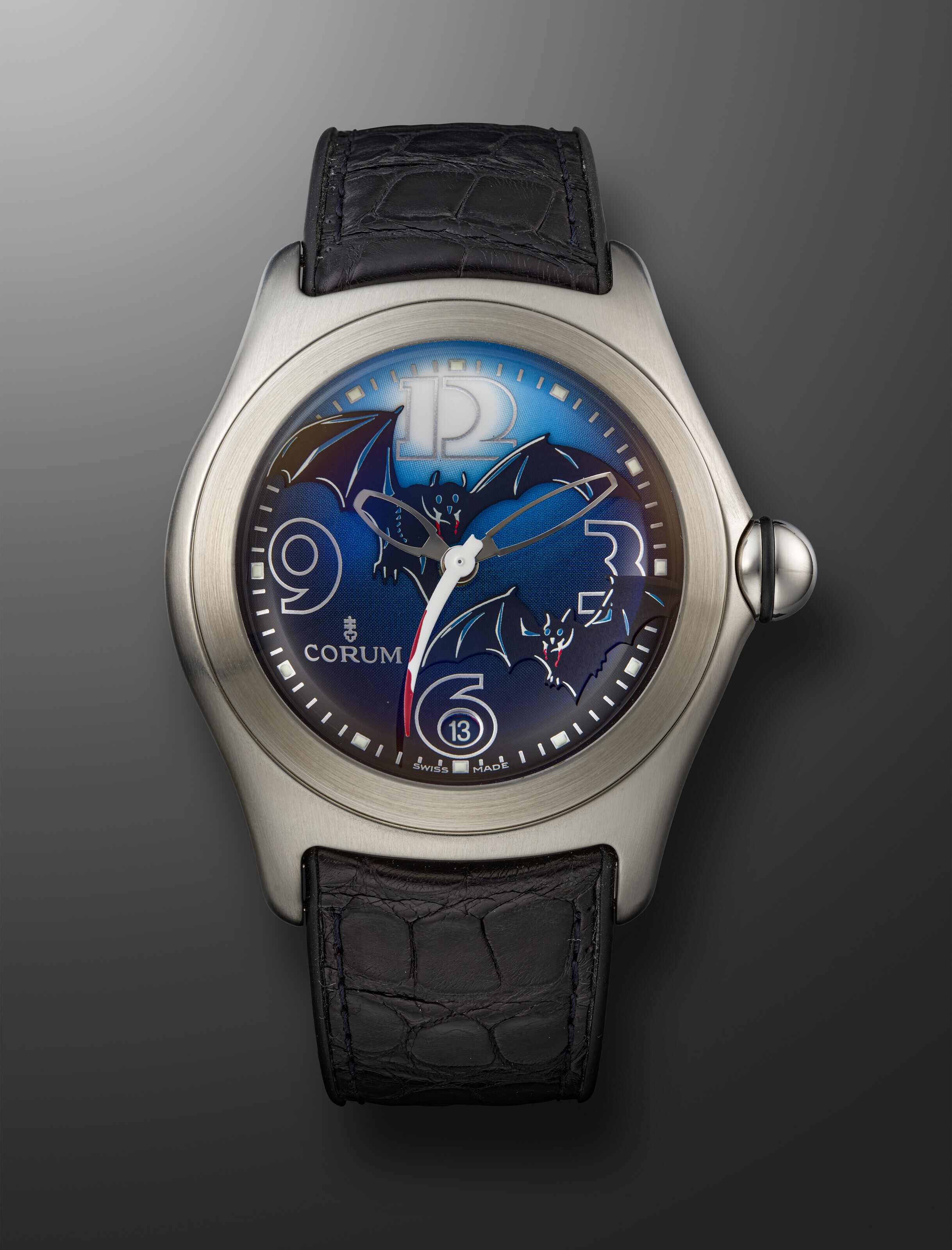 CORUM, LIMITED EDITION STAINLESS STEEL 'BUBBLE BAT', REF. 82.150.20 ...