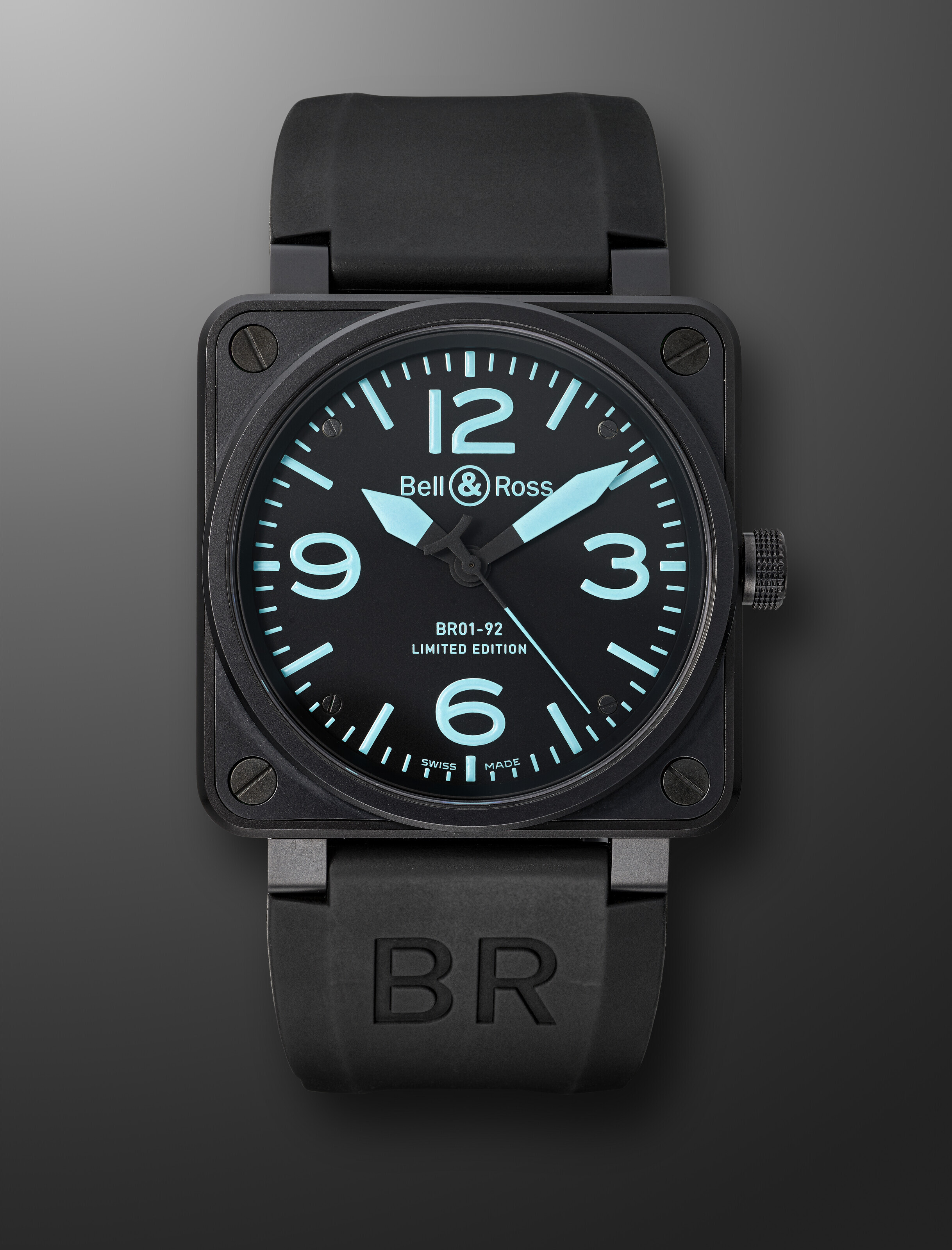 BELL & ROSS, LIMITED EDITION PVD-COATED STAINLESS STEEL WRISTWATCH, REF ...