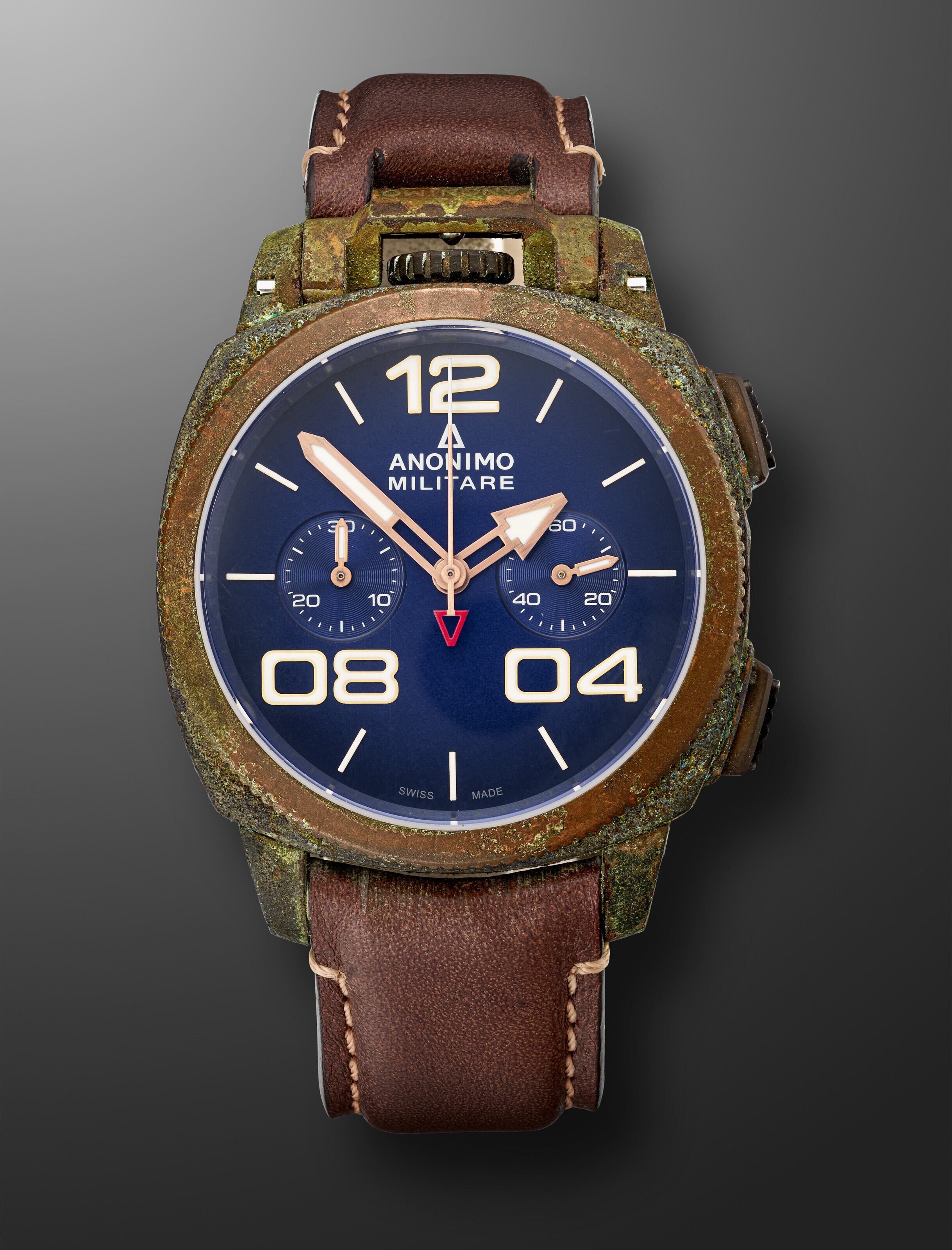 ANONIMO, LIMITED EDITION OXIDIZED BRONZE CHRONOGRAPH 'MILITARE', REF ...