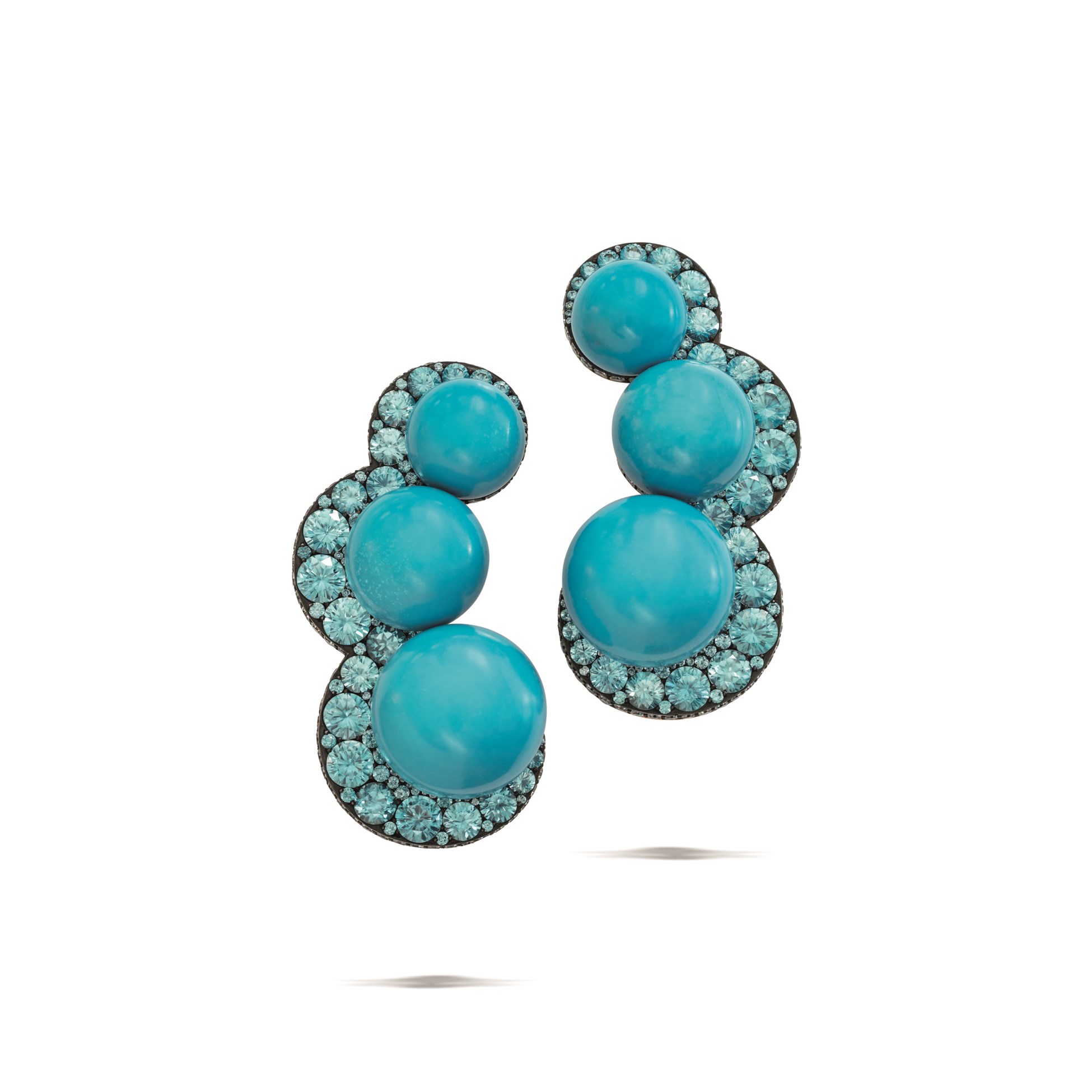 JAR TURQUOISE, ZIRCON AND DIAMOND 'BUBBLE' EARRINGS | Christie's