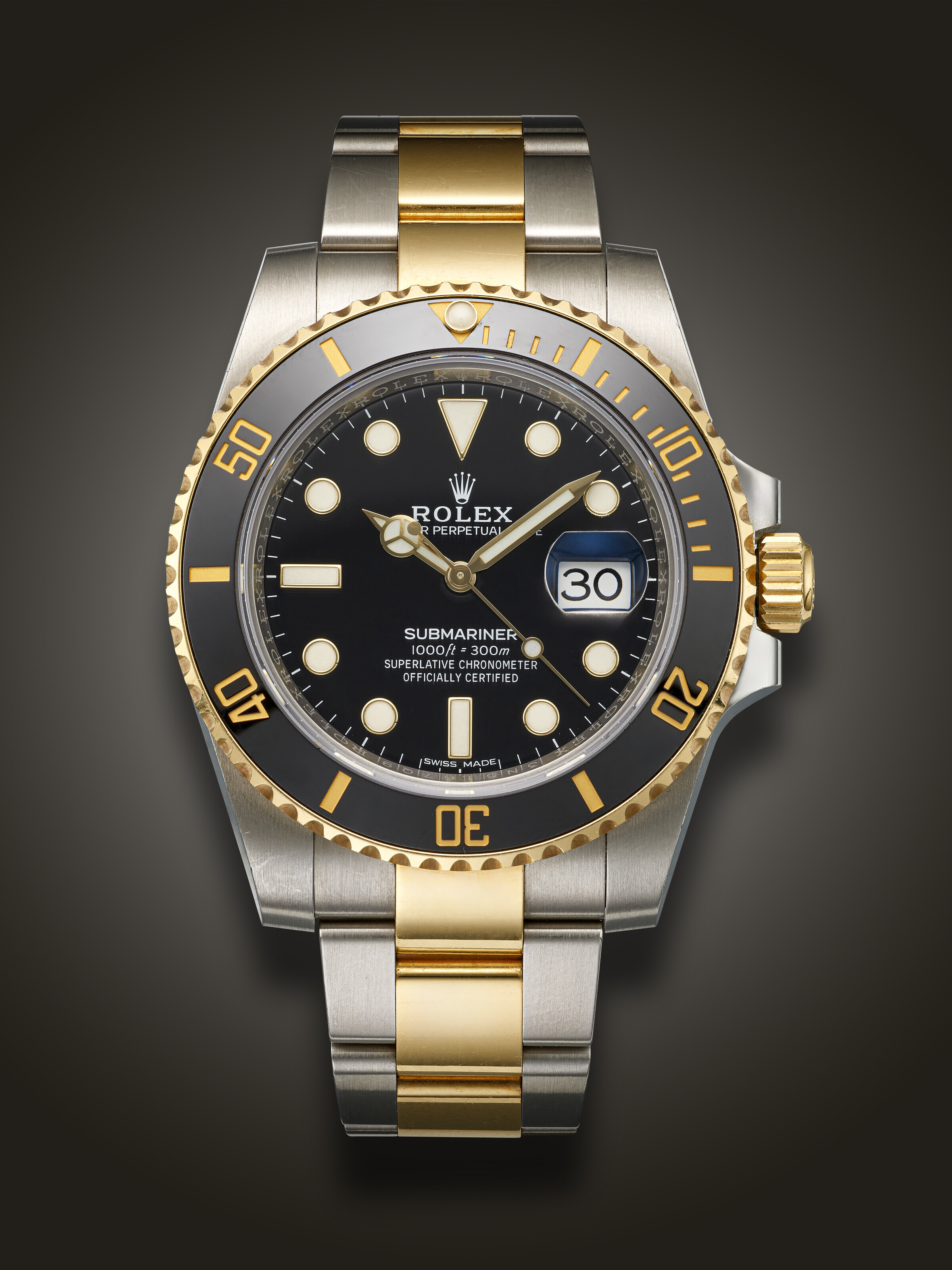 ROLEX, STAINLESS STEEL AND YELLOW GOLD ‘SUBMARINER’, REF. 116613 ...