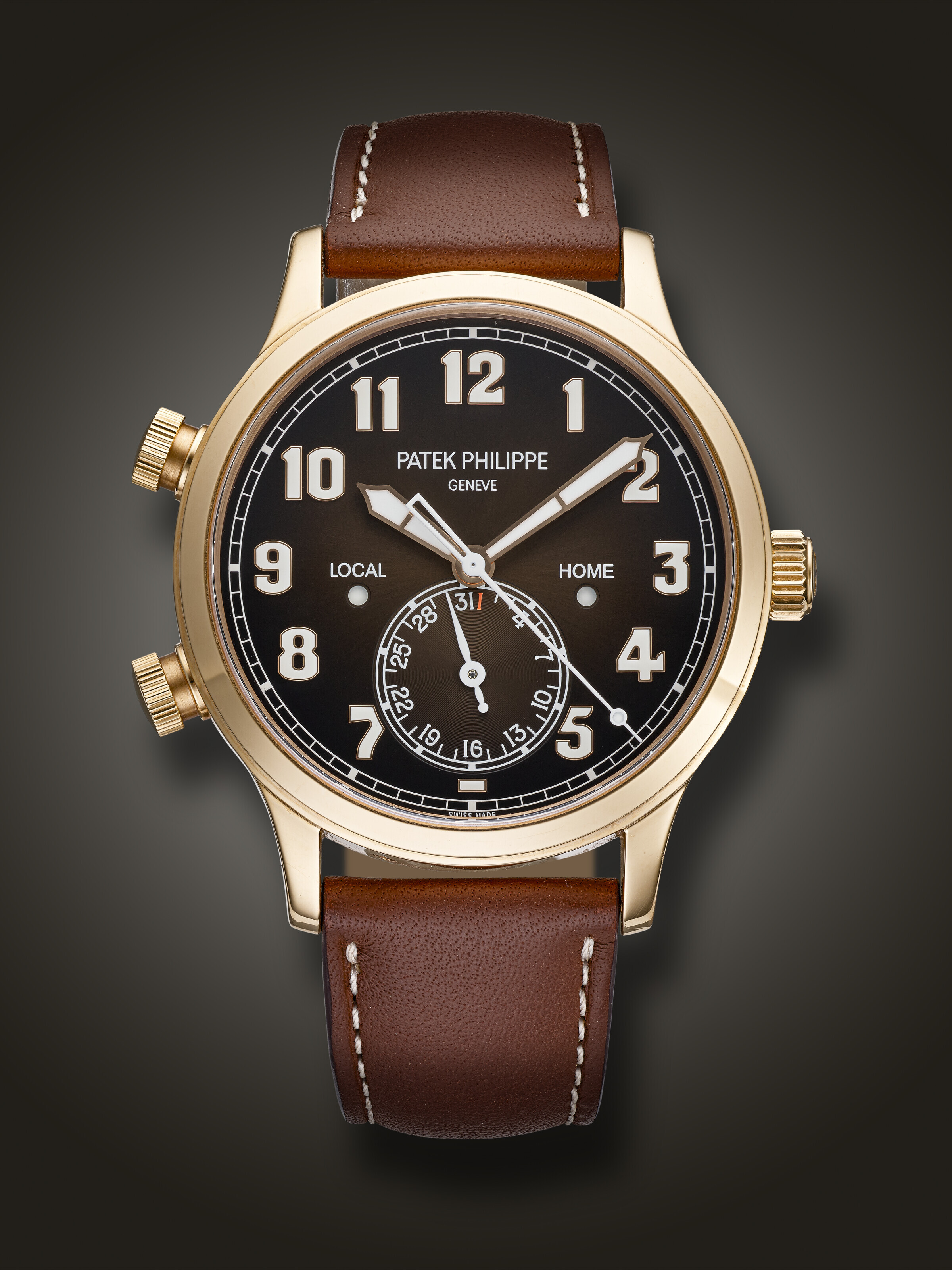 PATEK PHILIPPE, PINK GOLD TRAVEL TIME 'CALATRAVA PILOT', REF. 5524R-001 ...