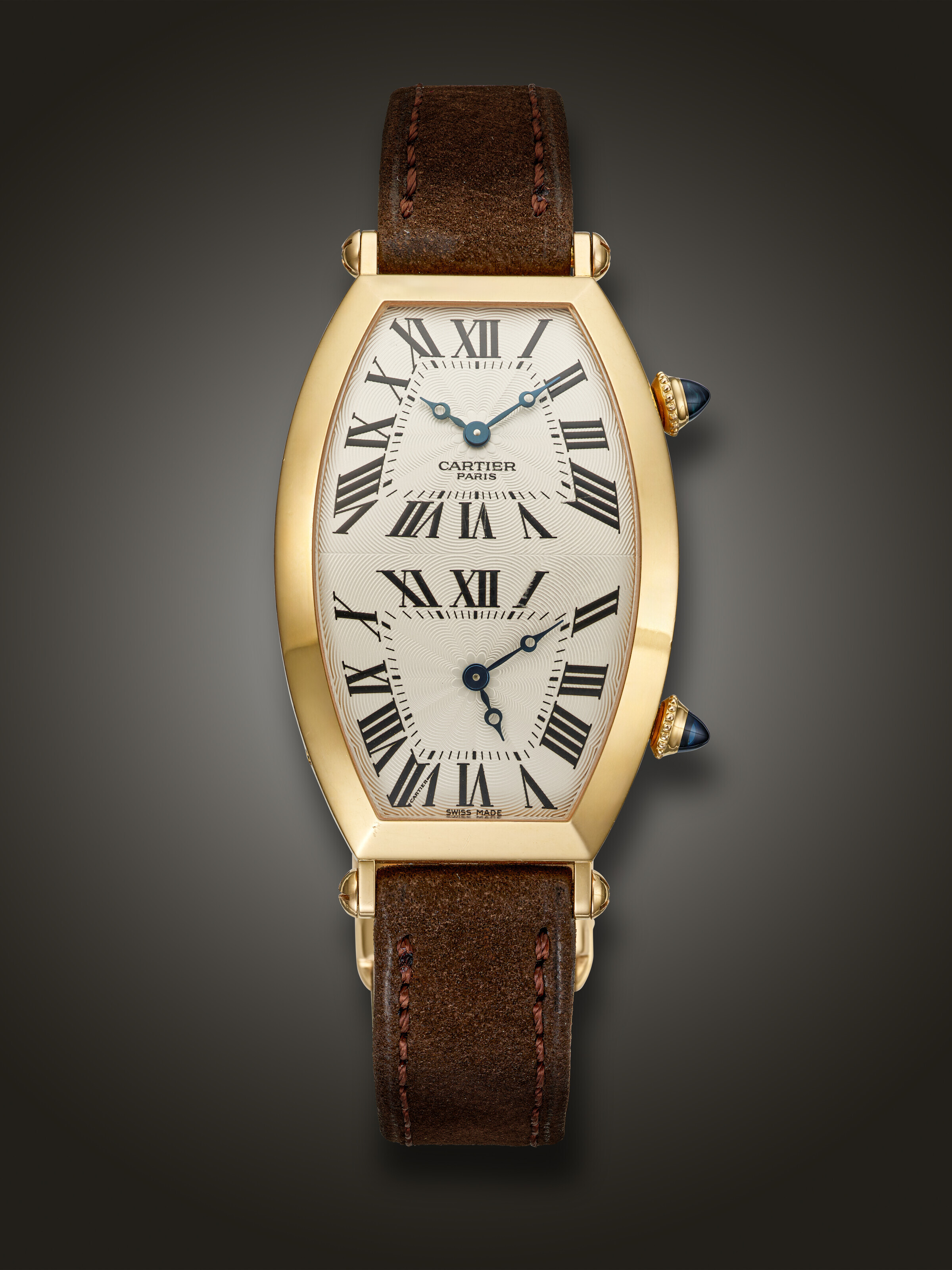 CARTIER, LIMITED EDITION PINK GOLD DUAL TIME 'TONNEAU XL CPCP', REF ...
