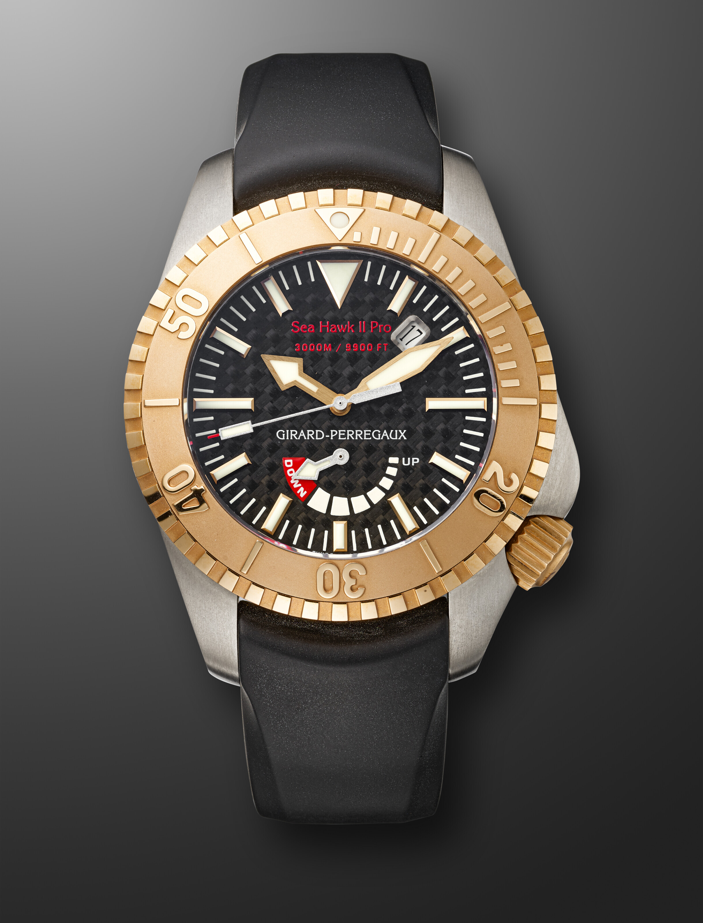 GIRARD-PERREGAUX, TITANIUM AND PINK GOLD 'SEA HAWK II PRO' WITH GAS ...