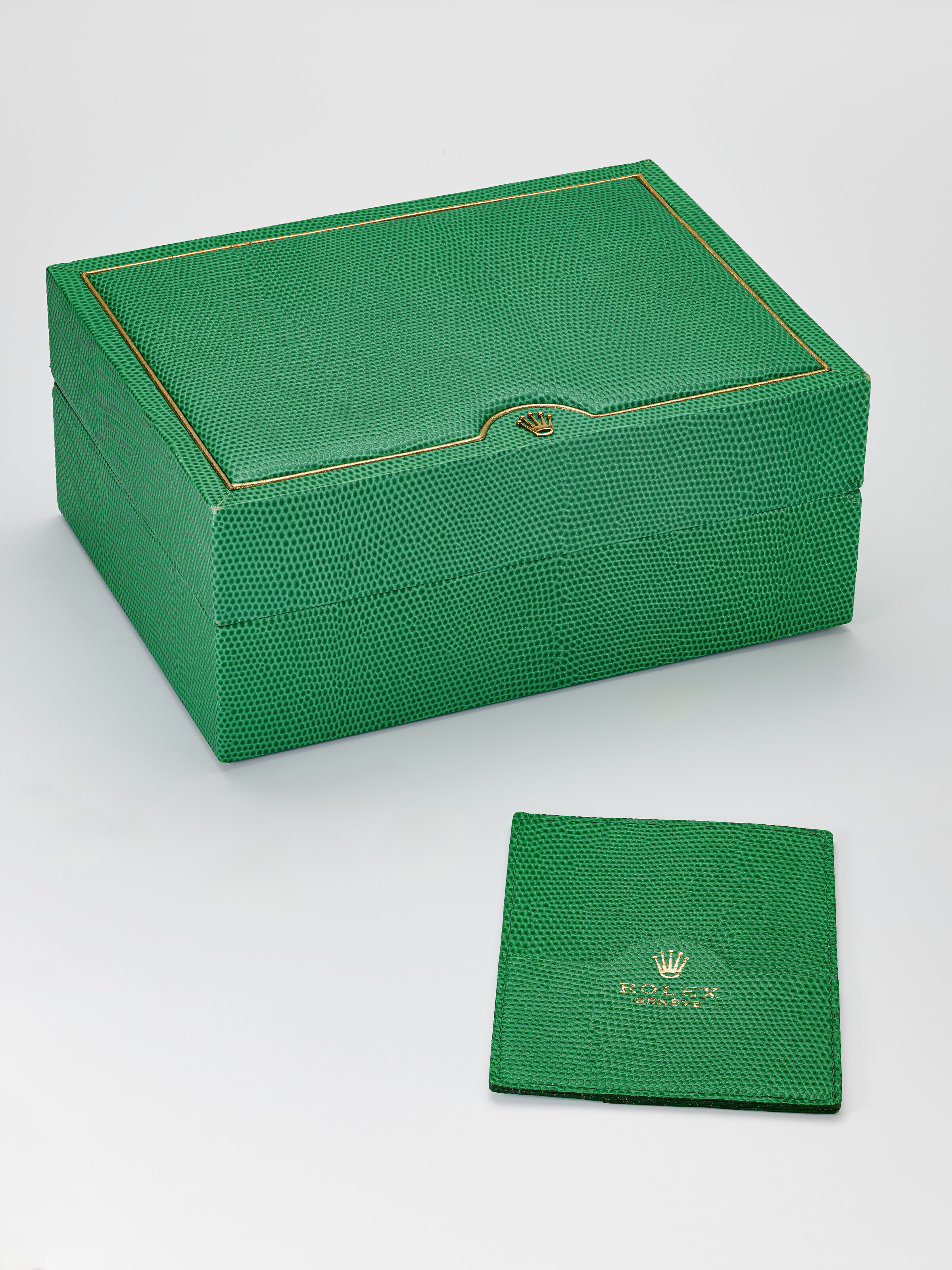 ROLEX, GREEN PRESENTATION BOX AND LEATHER FOLDER, FOR THE 'DAYTONA ...