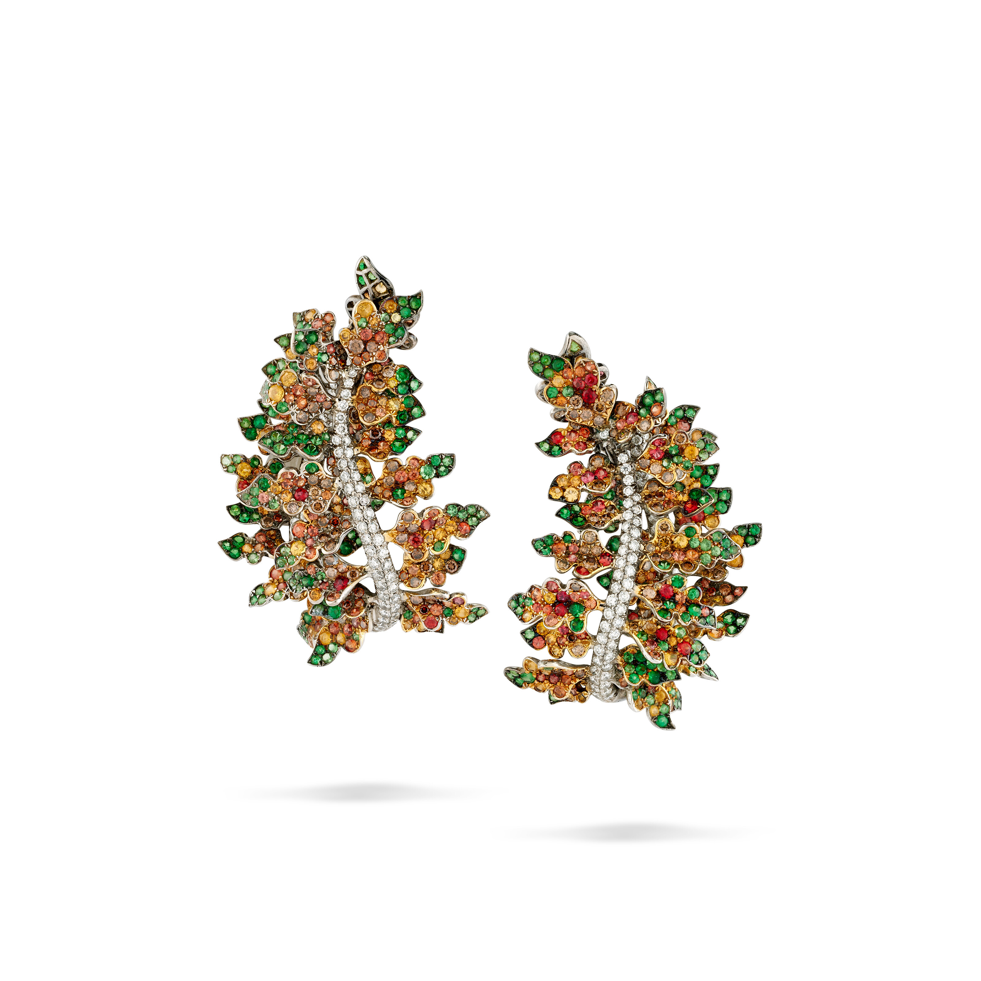 SUZANNE SYZ MULTI-GEM LEAF EARRINGS, | Christie’s