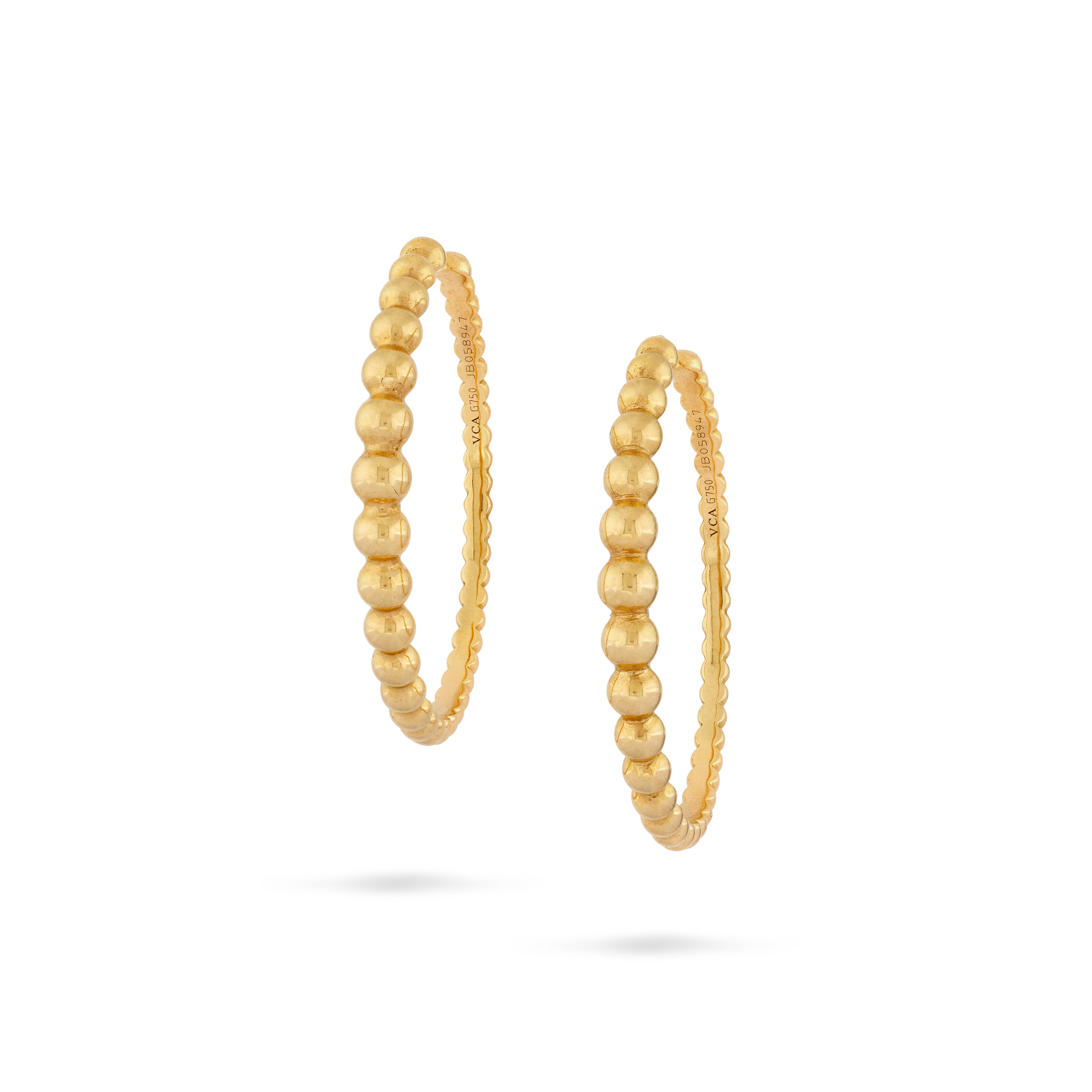VAN CLEEF & ARPELS 'PERLÉE' GOLD HOOP EARRINGS, | Christie’s