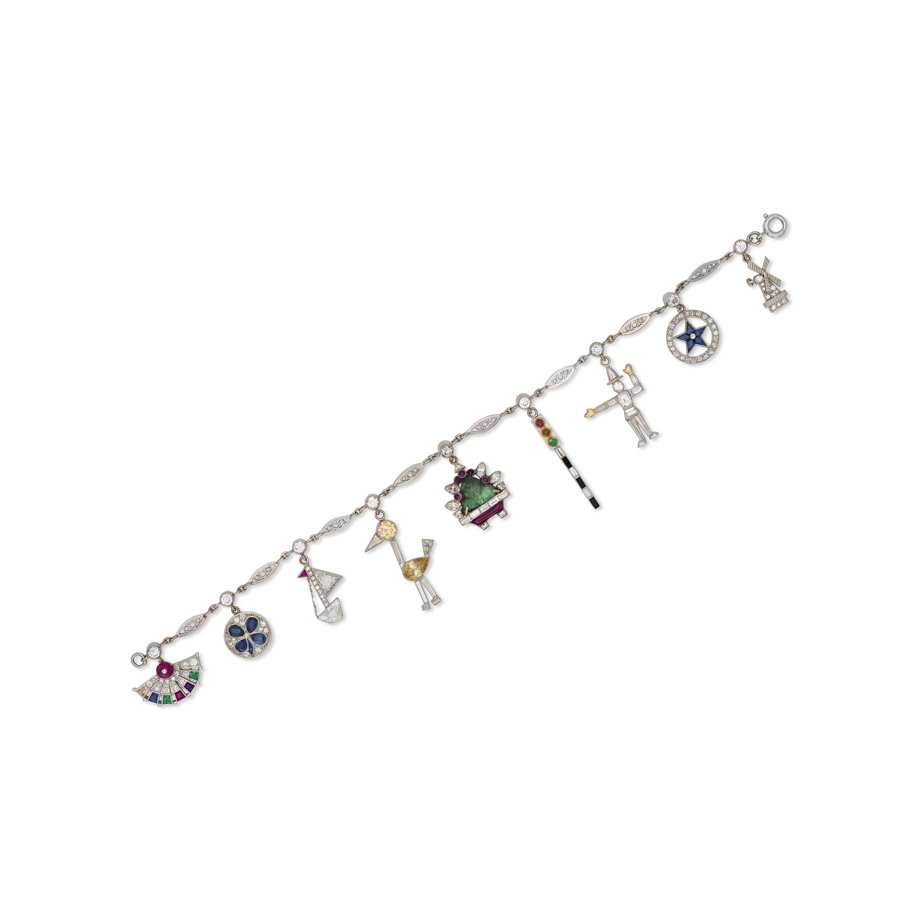 ART DECO MULTI-GEM CHARM BRACELET, | Christie’s