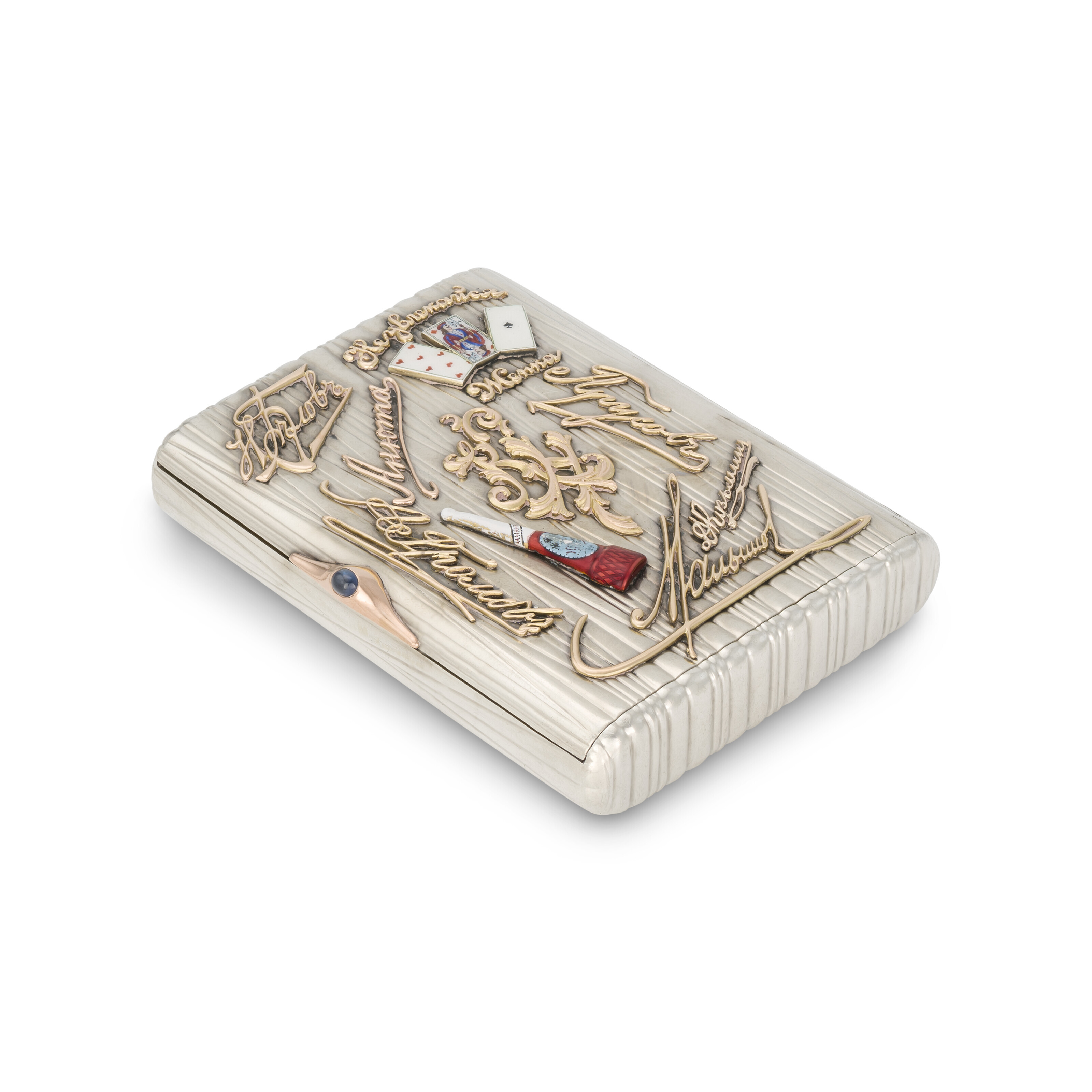 EARLY 20TH CENTURY ENAMEL AND SAPPHIRE RUSSIAN CIGARETTE CASE, | Christie’s