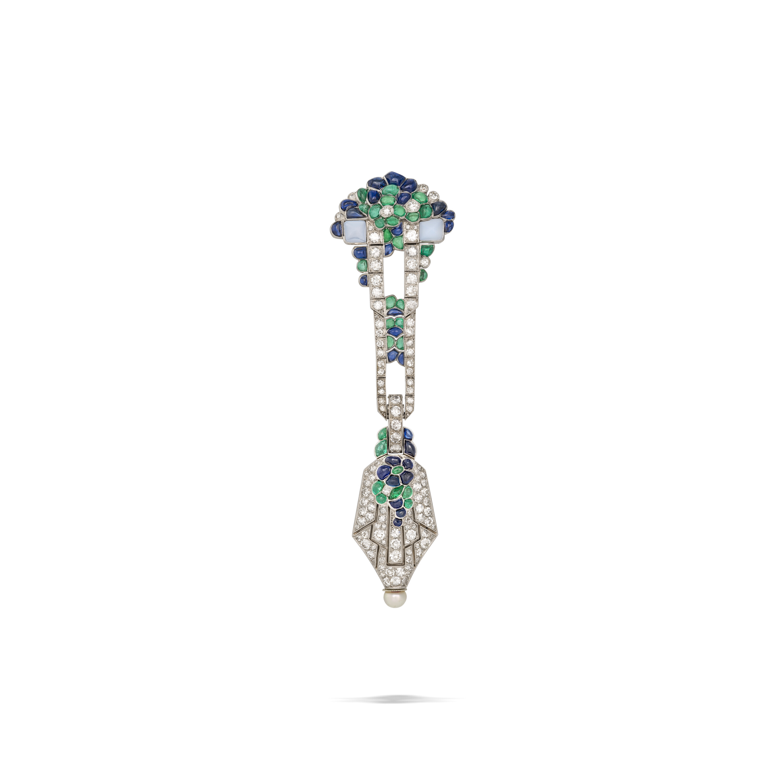 VEVER ART DECO MULTI-GEM LAPEL WATCH, | Christie’s