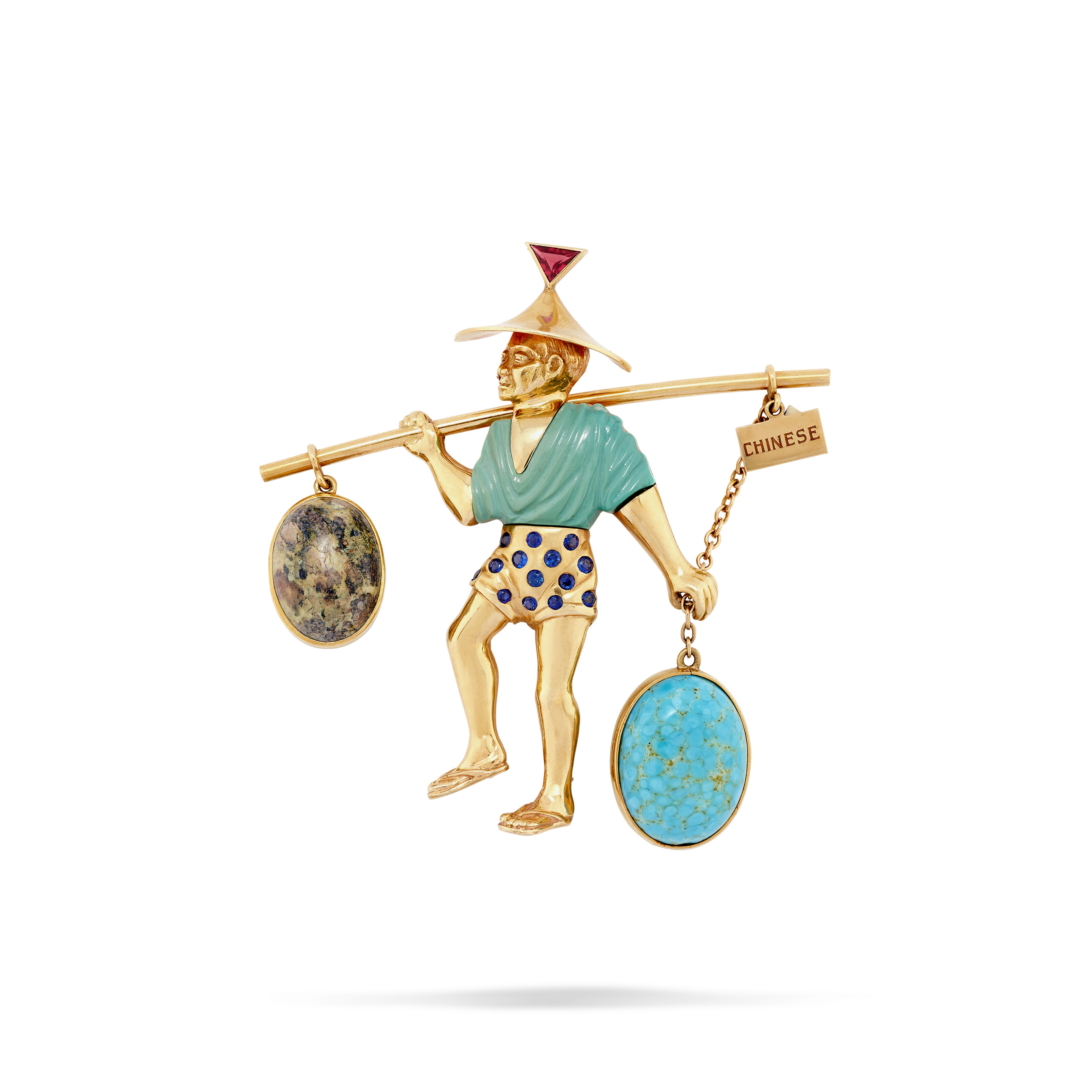 TRABERT & HOEFFER MAUBOUSSIN MULTI-GEM ‘CHINESE’ BROOCH, | Christie’s