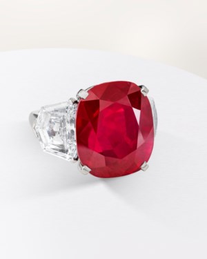 'THE SUNRISE RUBY'SENSATIONAL CARTIER RUBY AND DIAMOND RING | Christie's
