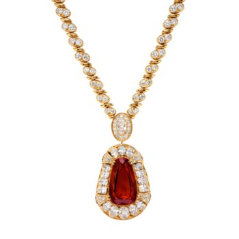 'THE STAR OF AFRICA'HARRY WINSTON RUBY AND DIAMOND PENDENT NECKLACE ...