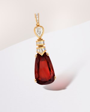 'THE STAR OF AFRICA'HARRY WINSTON RUBY AND DIAMOND PENDENT NECKLACE ...