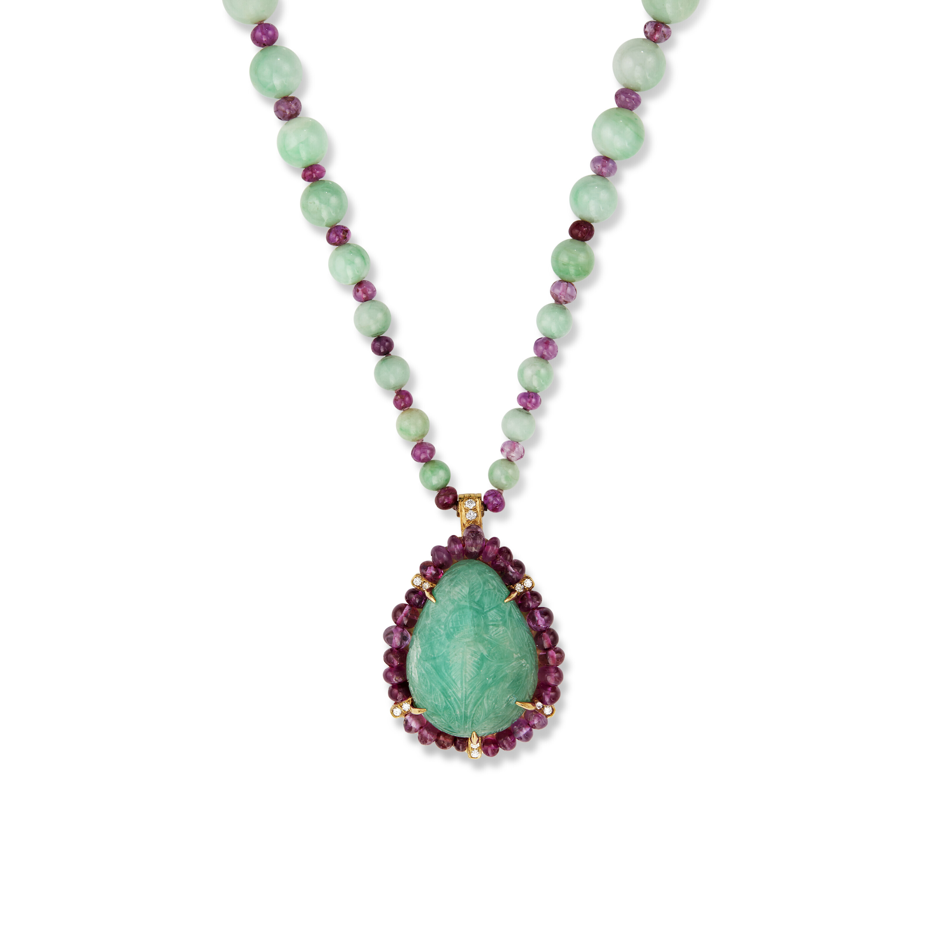 EMERALD, JADE, RUBY AND DIAMOND NECKLACE, | Christie’s