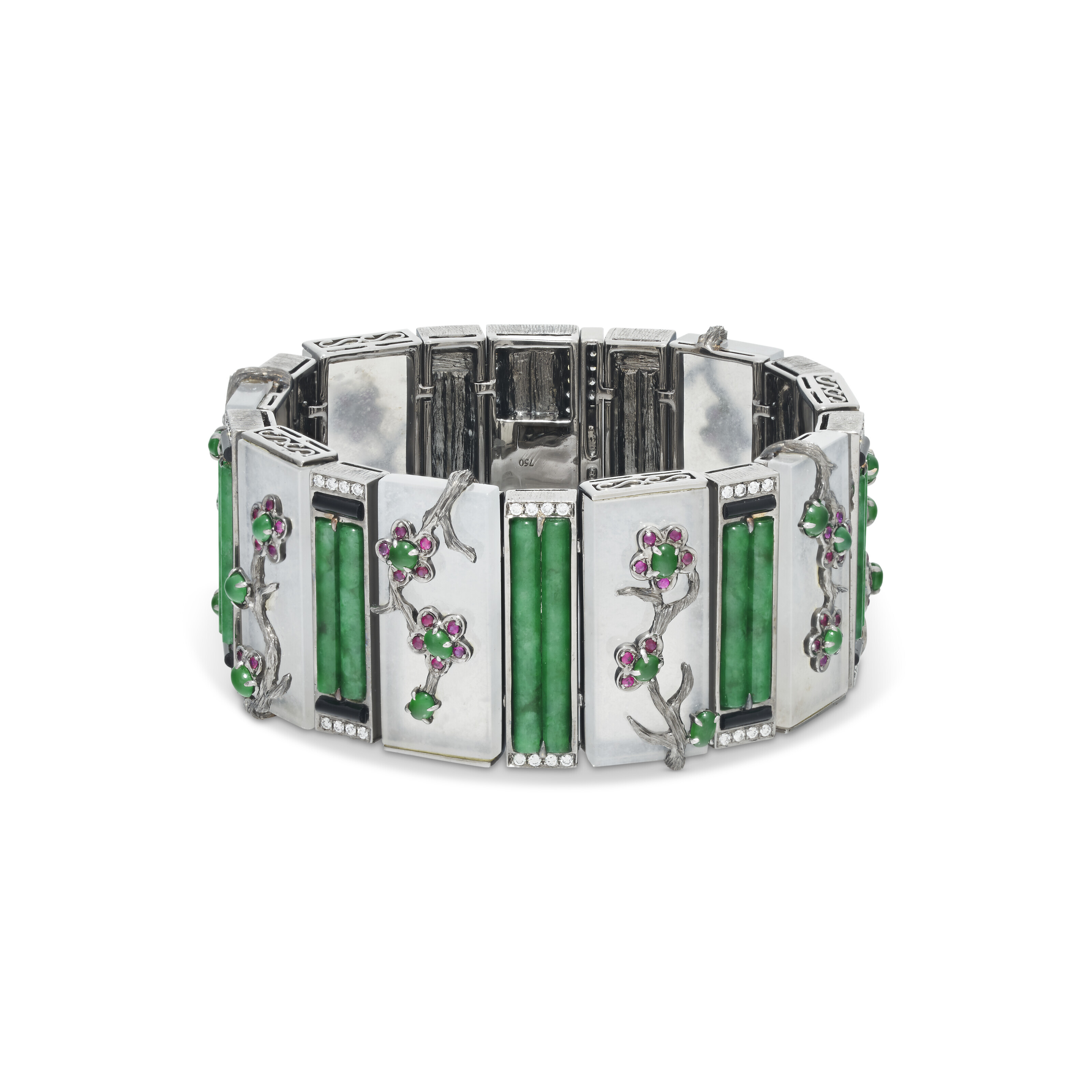 JADE, RUBY, DIAMOND AND ONYX BRACELET, | Christie’s