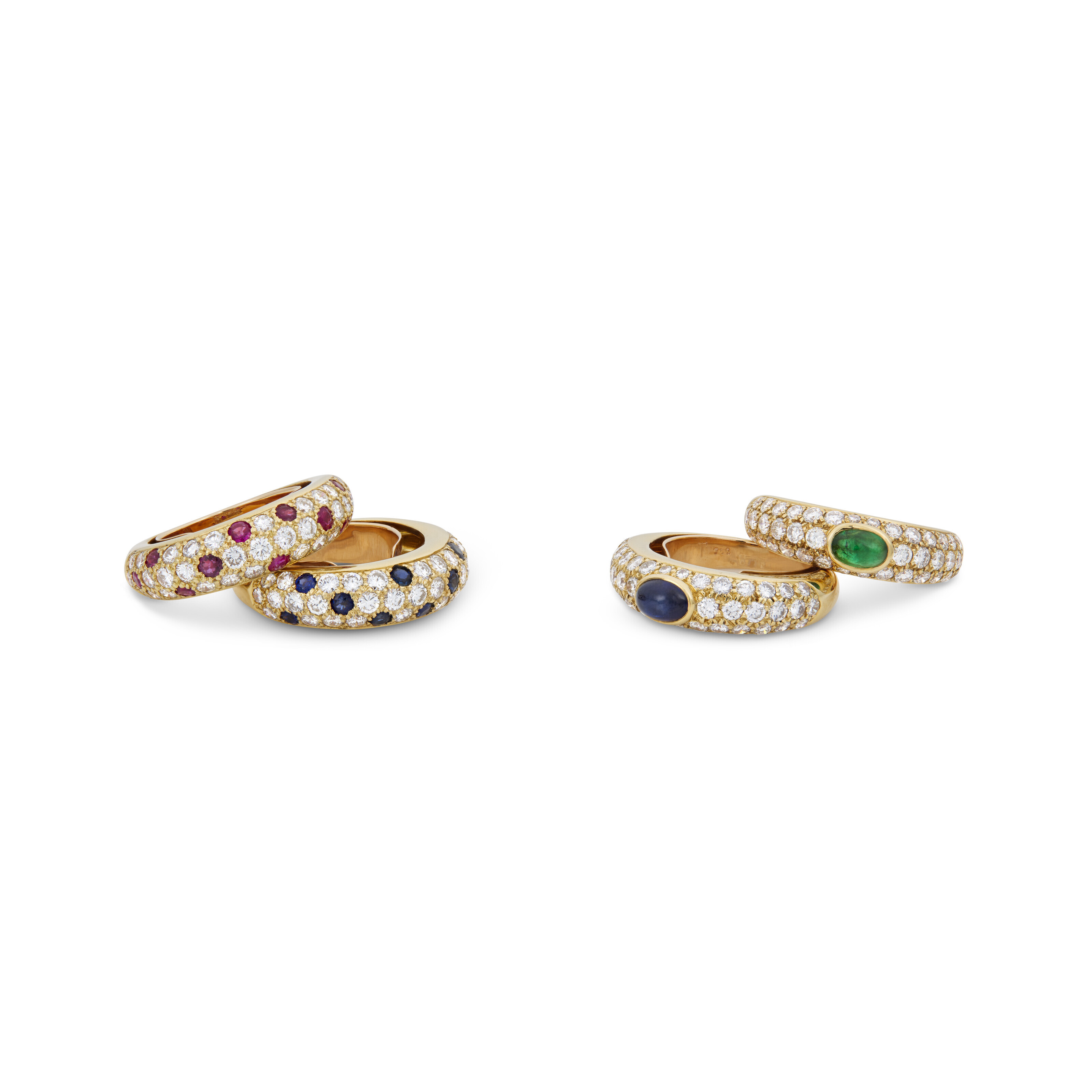CARTIER FOUR MULTI-GEM AND DIAMOND 'MIMI' RINGS, | Christie’s