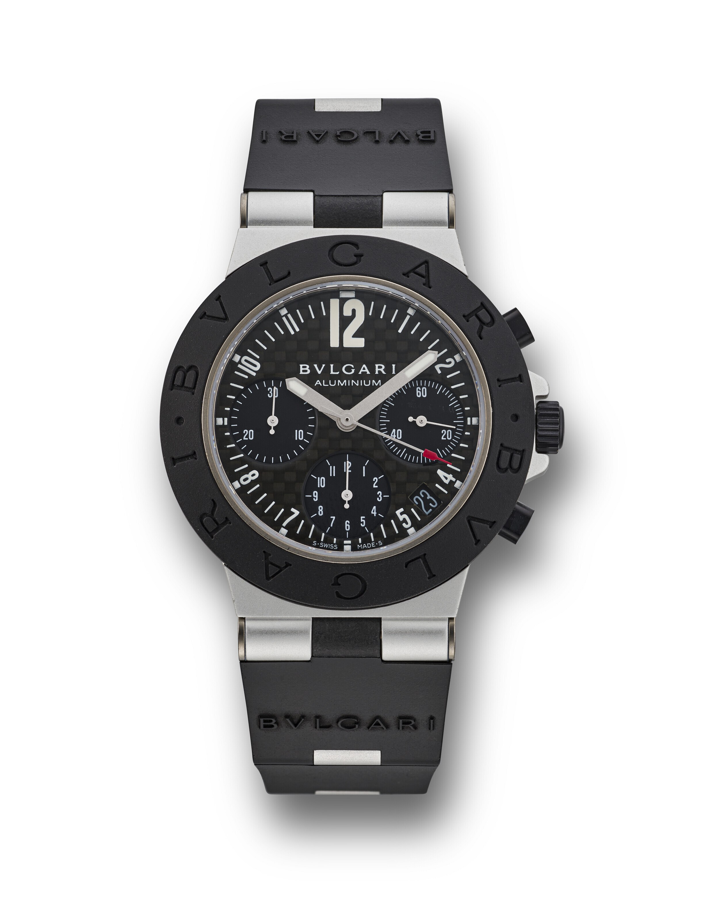 BULGARI, ALUMINUM AND RUBBER CHRONOGRAPH 'DIAGONO', REF. AC 38 TA ...