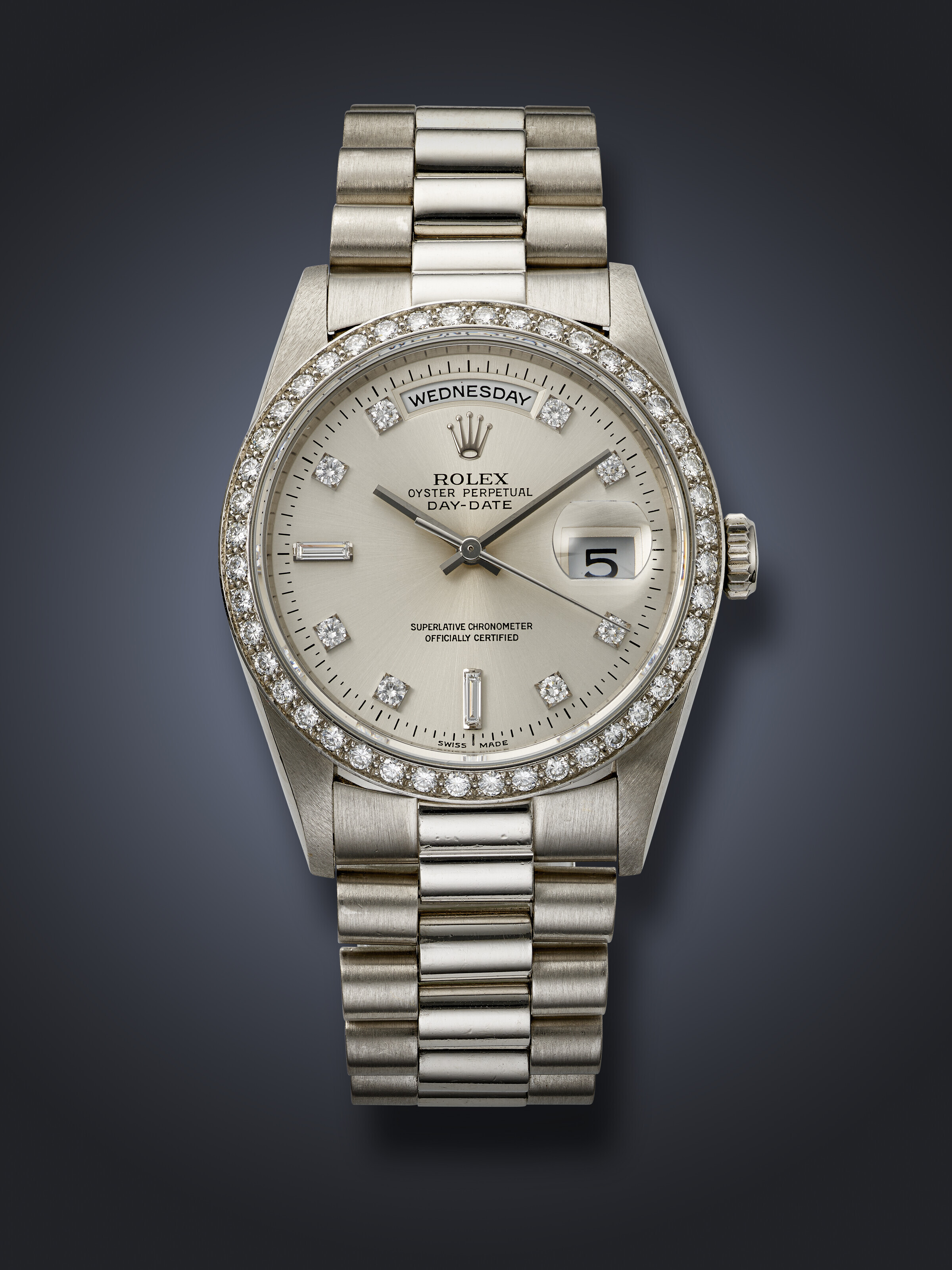 ROLEX, RARE PLATINUM AND DIAMOND-SET 'DAY-DATE', REF. 18346, | Christie’s