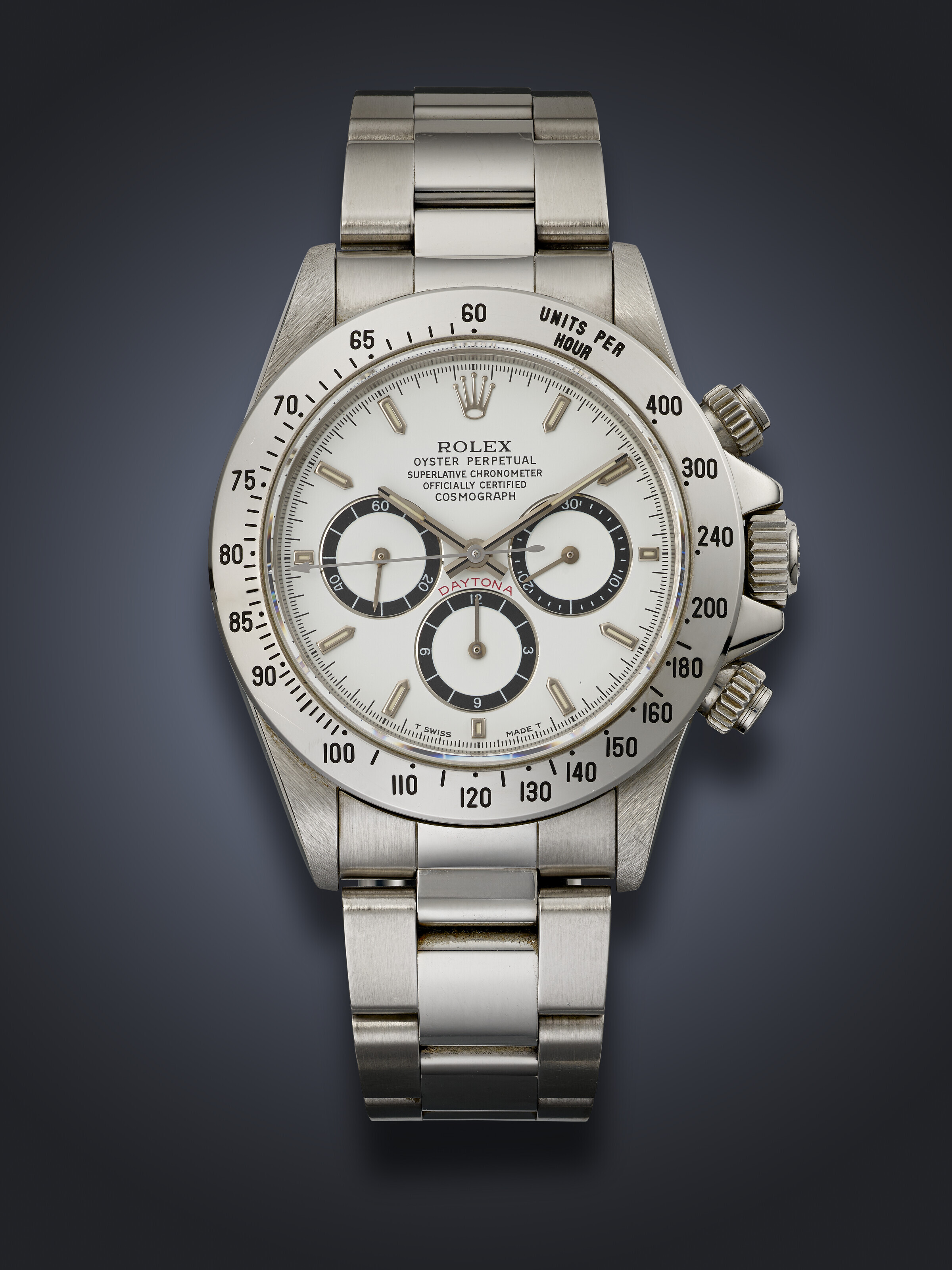 ROLEX, STAINLESS STEEL CHRONOGRAPH 'DAYTONA', SO-CALLED 'INVERTED 6 ...