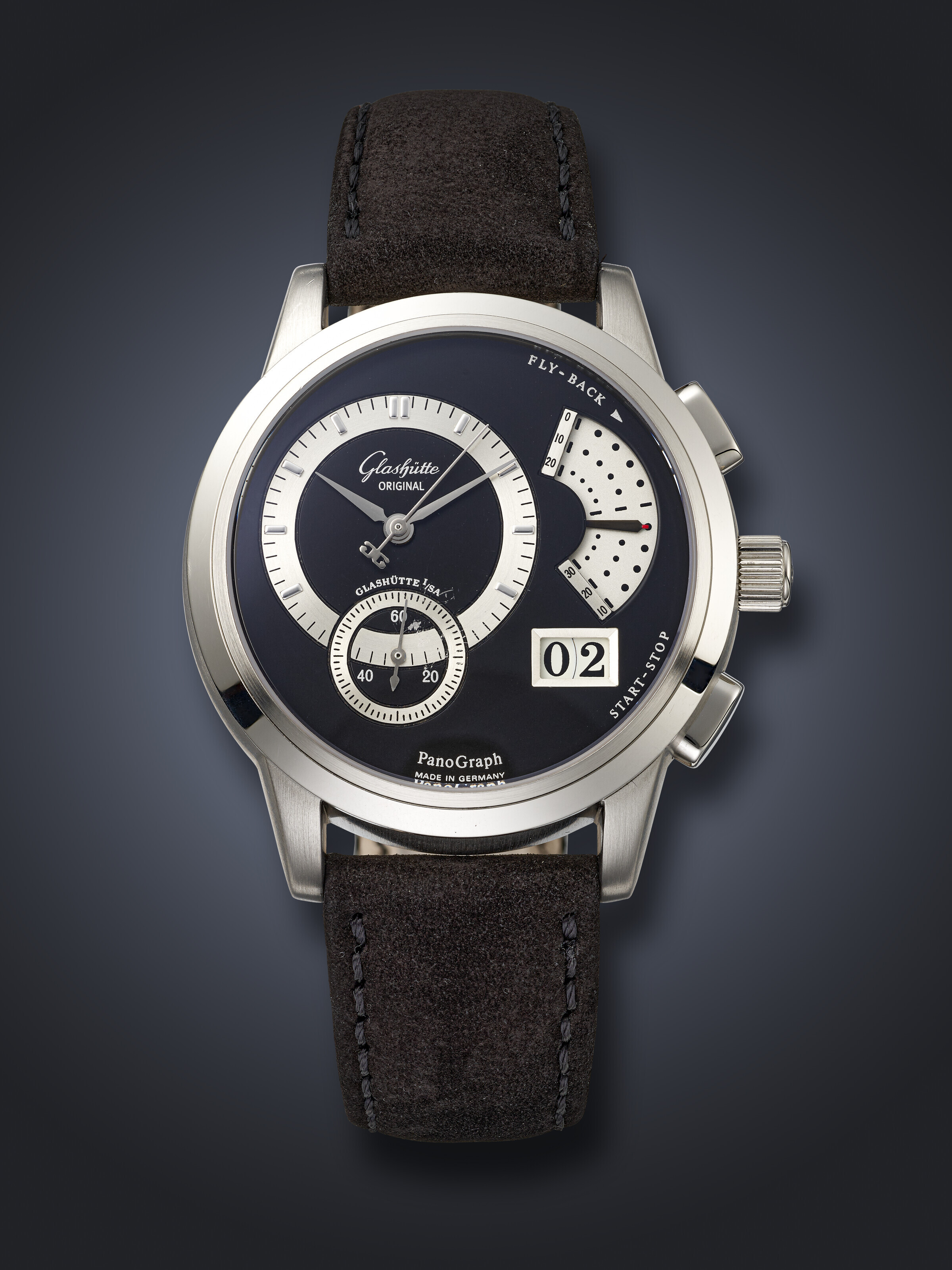 GLASHUTTE, LIMITED EDITION PLATINUM FLY-BACK CHRONOGRAPH 'PANOGRAPH FLY ...