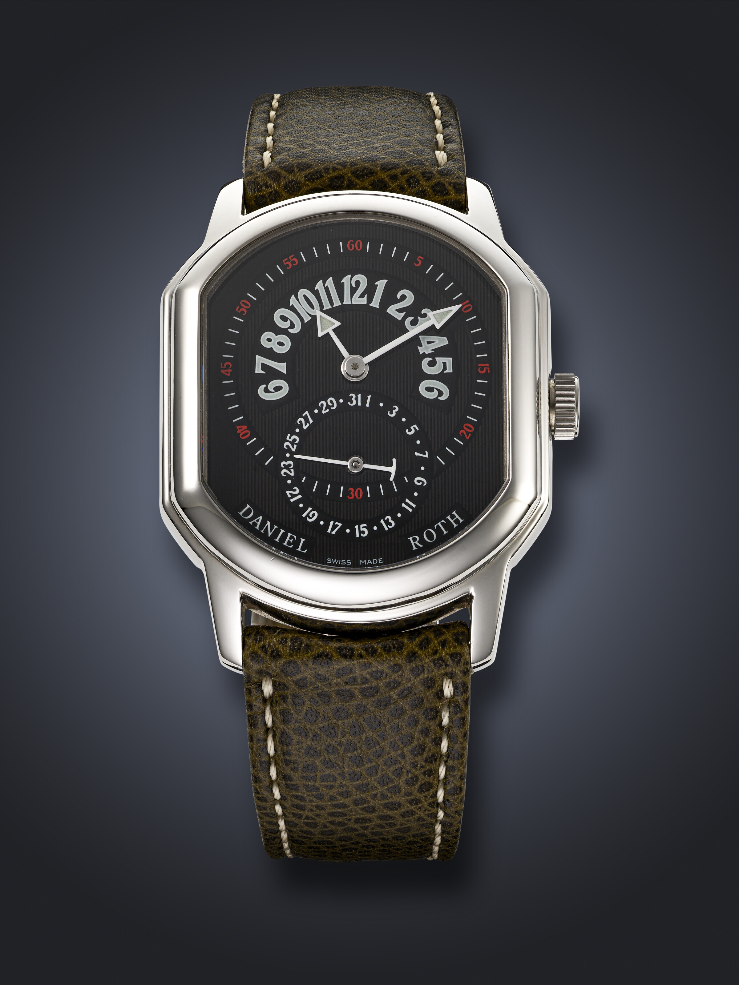 DANIEL ROTH, STAINLESS STEEL 'PREMIER RETROGRADE', REF. 807.L.10 ...