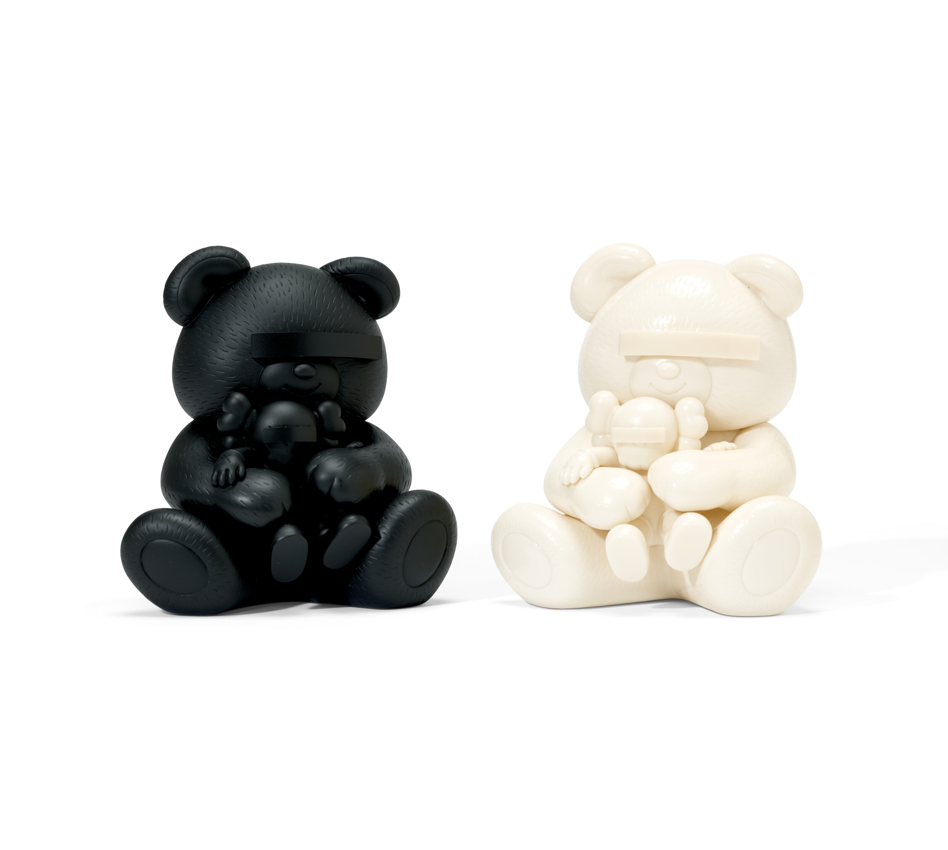 KAWS (B. 1974), Undercover Bear (White) & Undercover Bear (Black ...