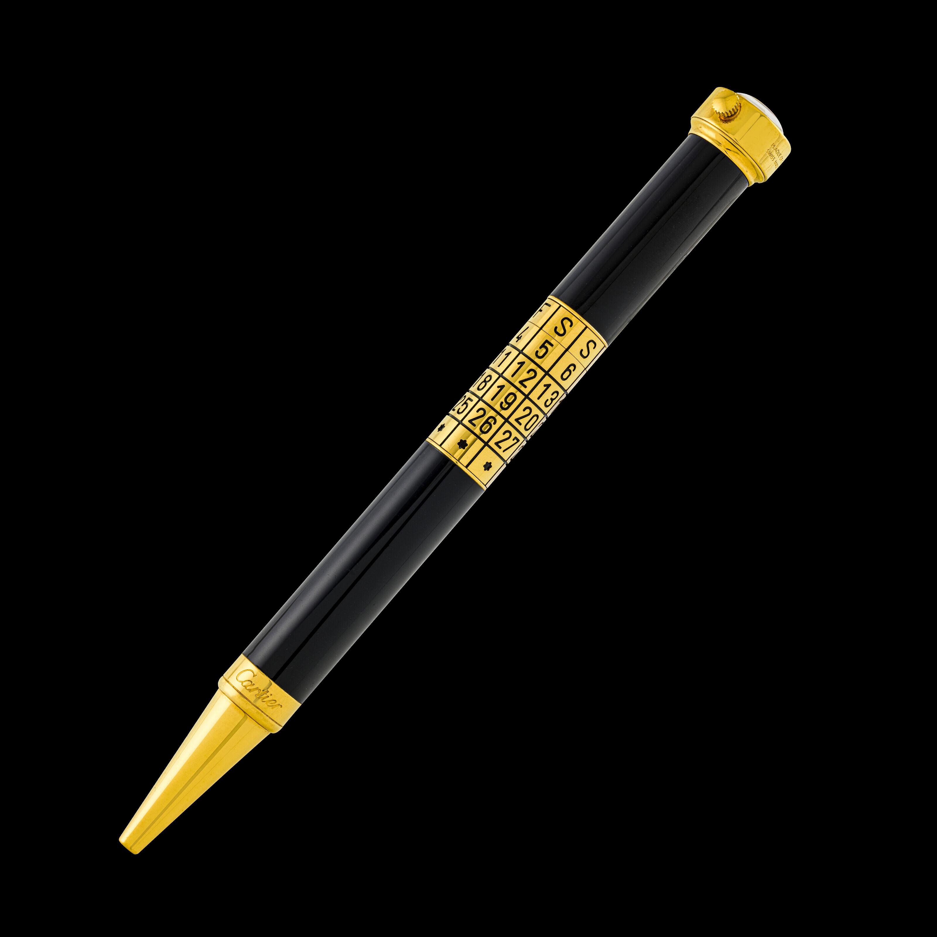 CARTIER, LIMITED EDITION OF 2000 PIECES, PEN WATCH WITH CALENDAR ...