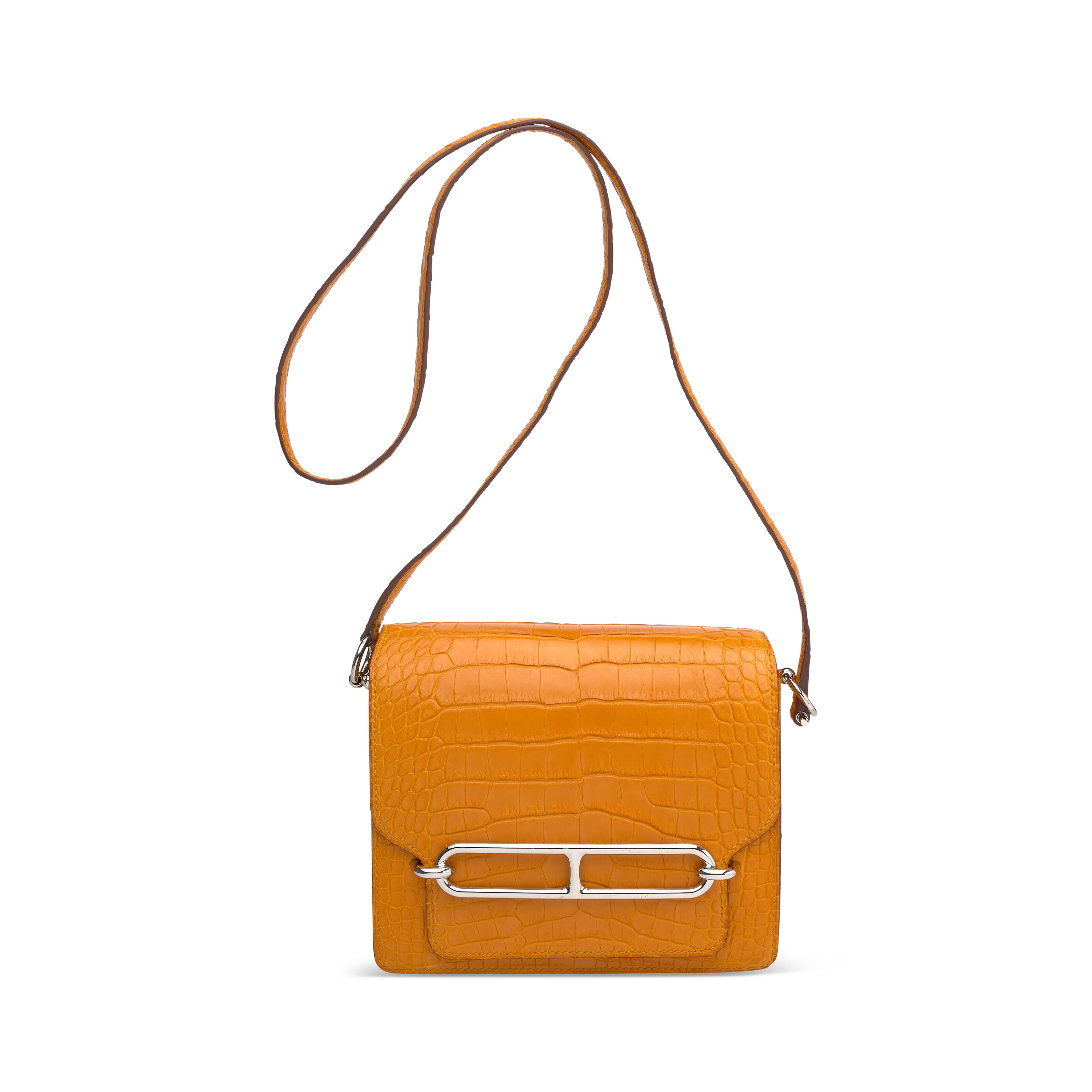 A MATTE FEU ALLIGATOR MINI ROULIS 18 WITH PALLADIUM HARDWARE, HERMÈS ...