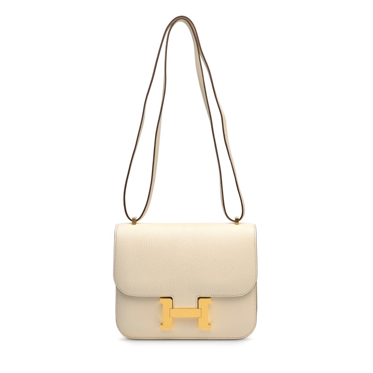 A NATA CHÈVRE LEATHER MINI CONSTANCE 18 WITH GOLD HARDWARE, HERMÈS ...