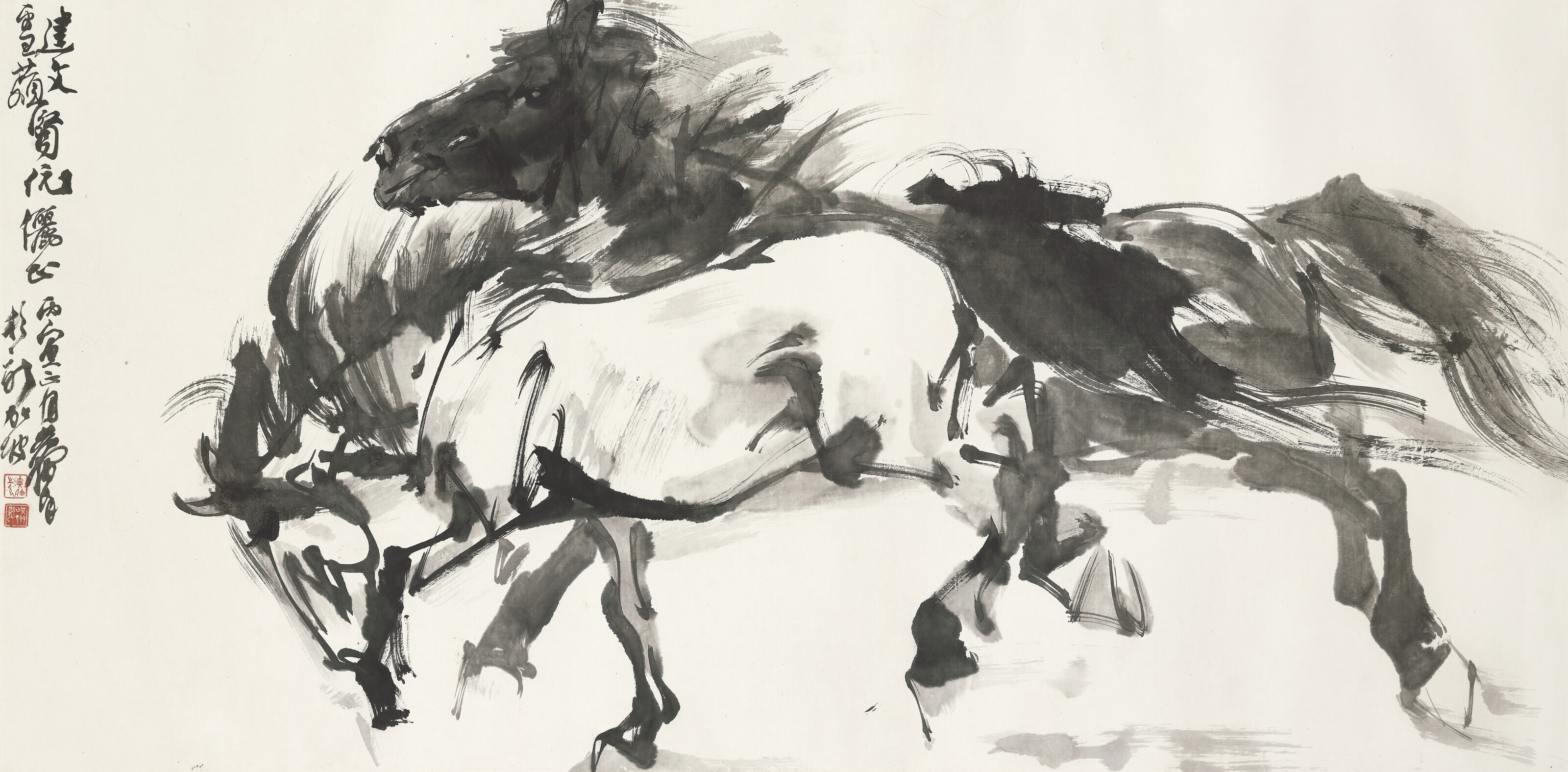 HUANG ZHOU (1925-1997), Two horses | Christie’s