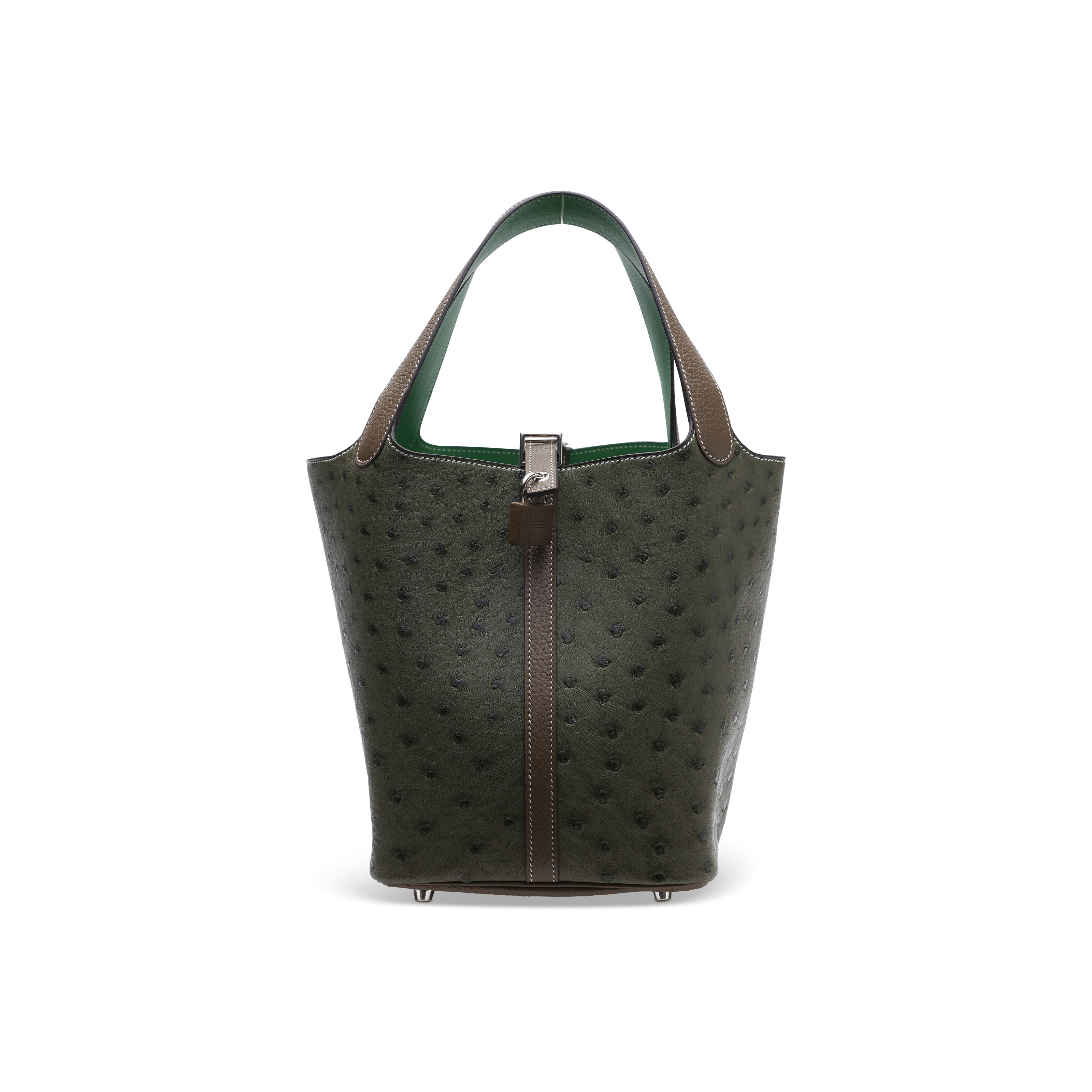 A LIMITED EDITION VERT VERONESE, TAUPE & BAMBOU OSTRICH & CLÉMENCE ...