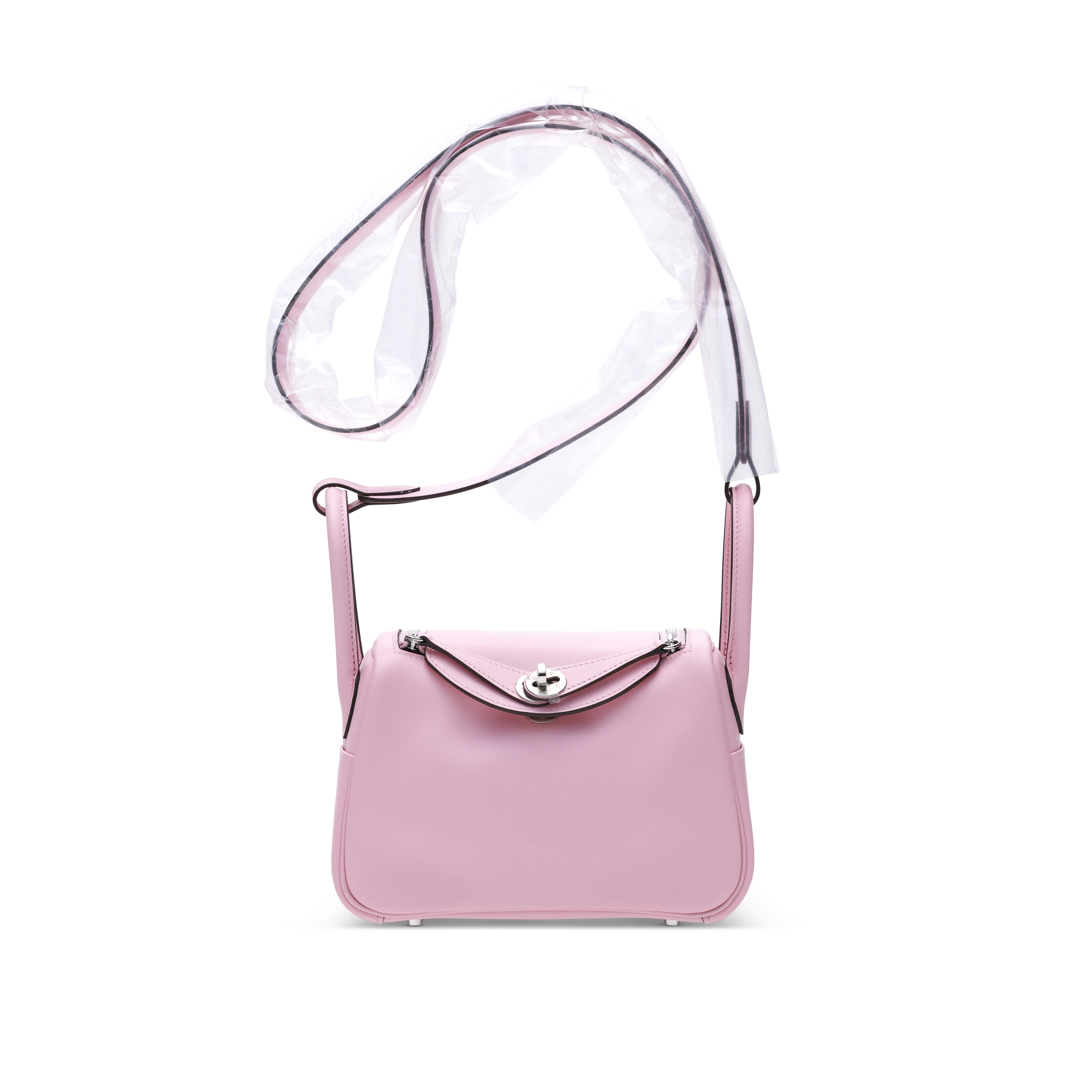 A ROSE SAKURA SWIFT LEATHER MINI LINDY 19 WITH PALLADIUM HARDWARE ...