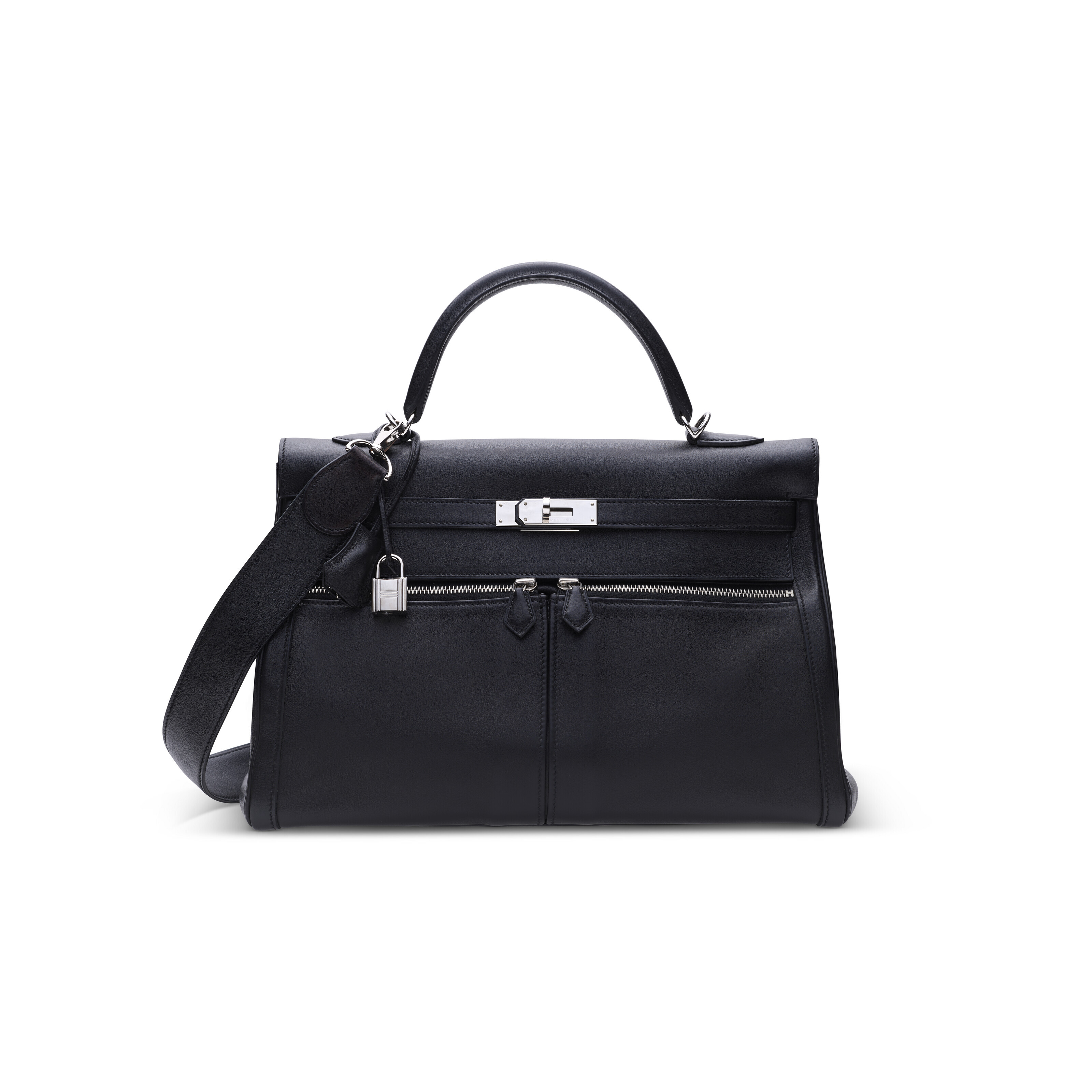 A BLACK SWIFT LEATHER KELLY LAKIS 35 WITH PALLADIUM HARDWARE, HERMÈS ...
