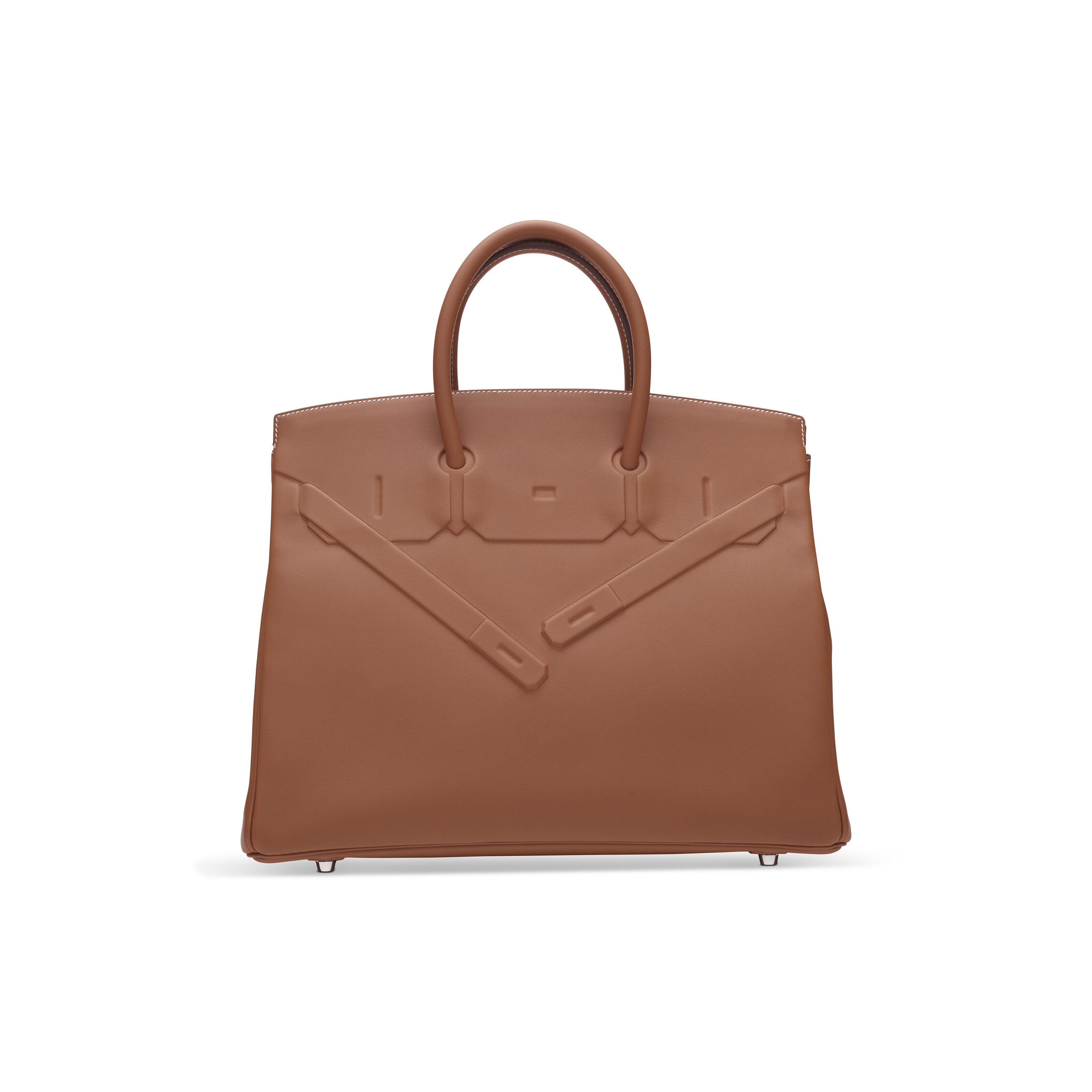 A LIMITED EDITION GOLD SWIFT LEATHER SHADOW BIRKIN 35 WITH PALLADIUM ...